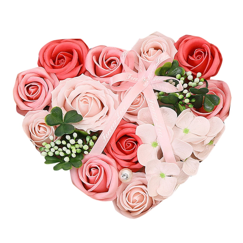 XIXISTARYY Mothers Day Gifts Heart-Shaped Artificial Rose Flower ...