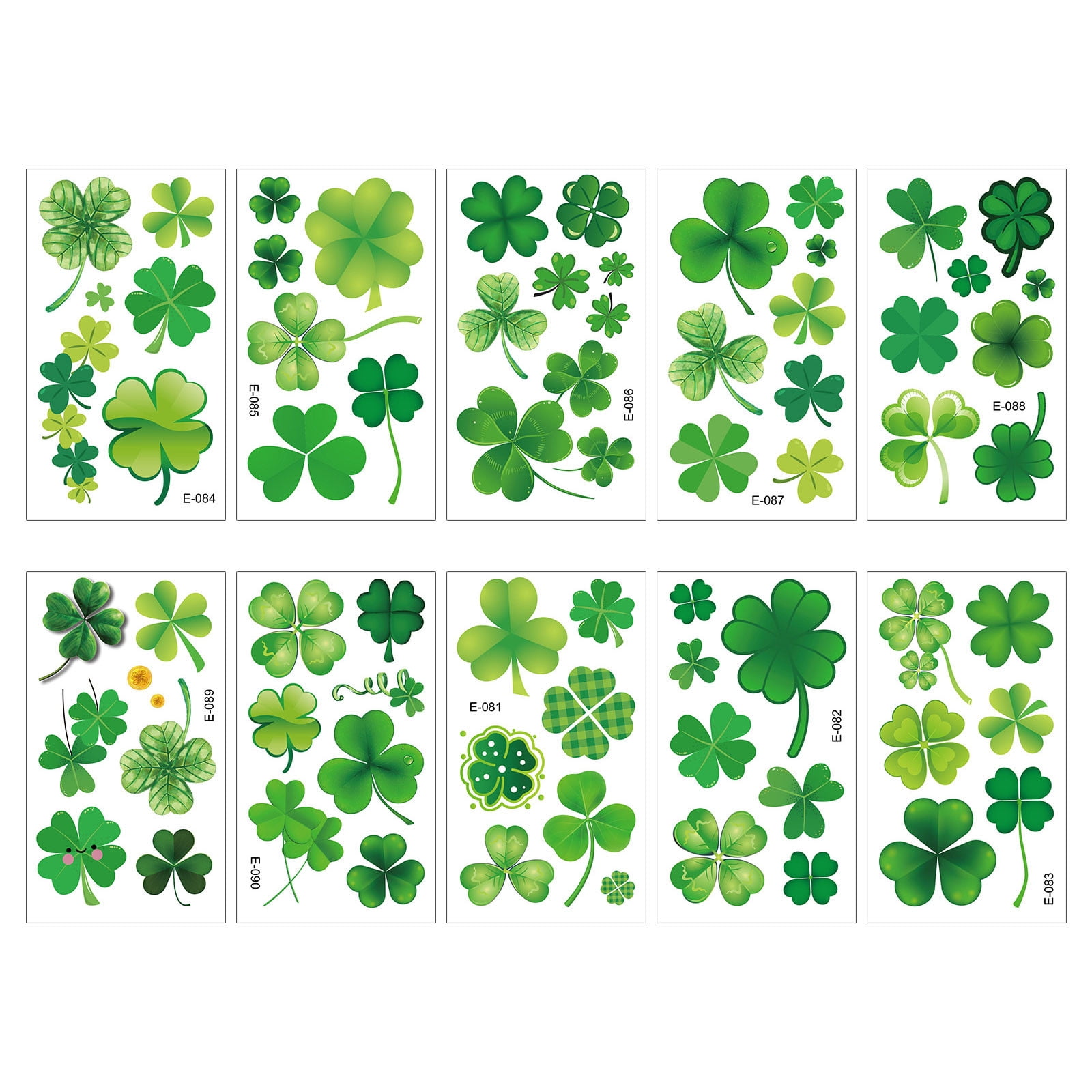 XIXISTARYY New St. Patrick's Day Green Shamrock Four Leaf Clover Face ...