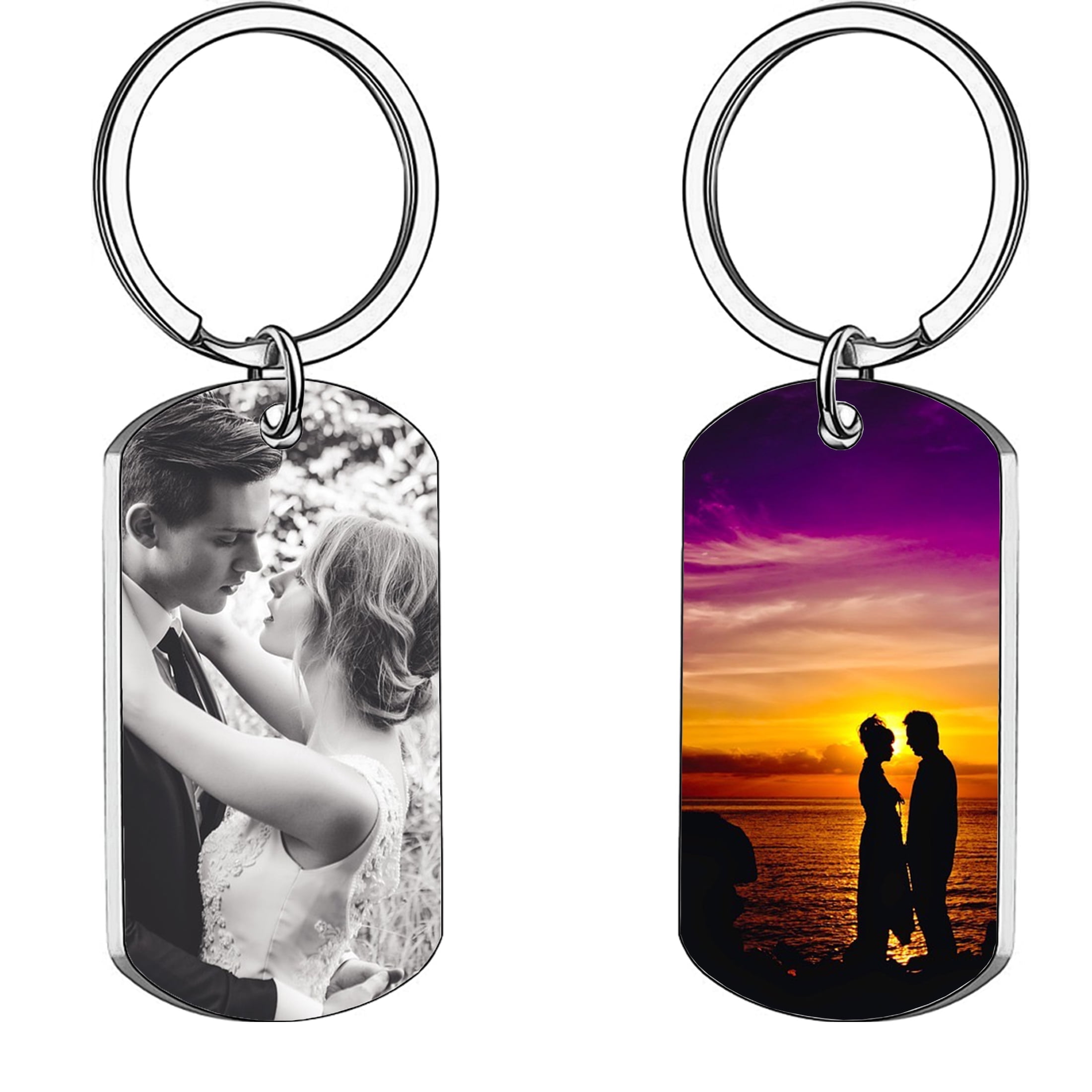 XIXISTARYY Stainless Steel Metal Keychain DIY Custom Couple Romantic ...