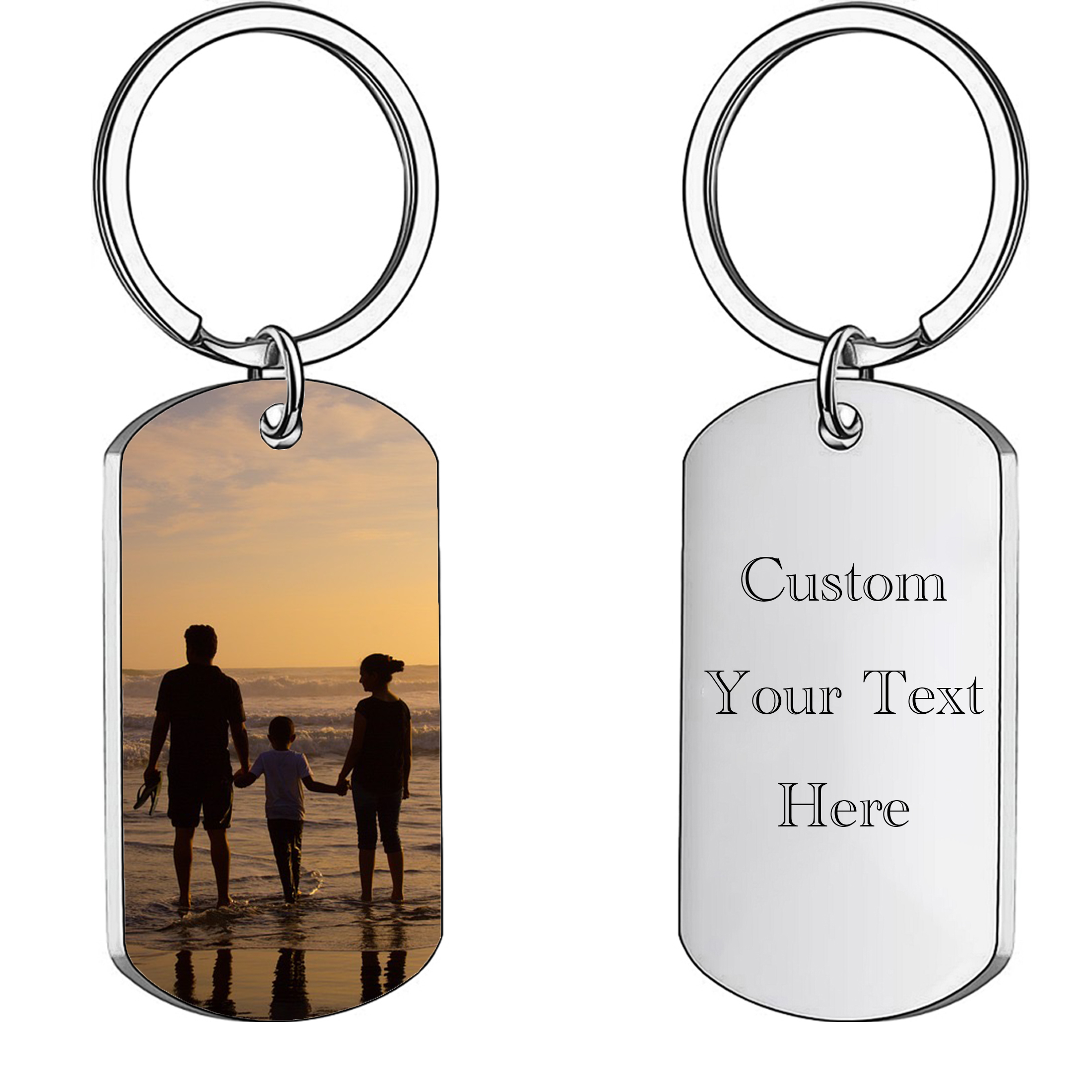 XIXISTARYY Stainless Steel Metal Keychain DIY Customized Happy Family ...