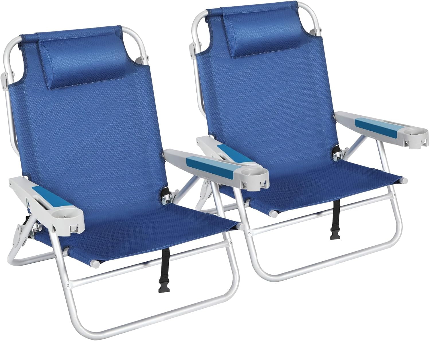 XIYI Portable Backpack Beach Chair, Multi-Position Folding Low Beach ...