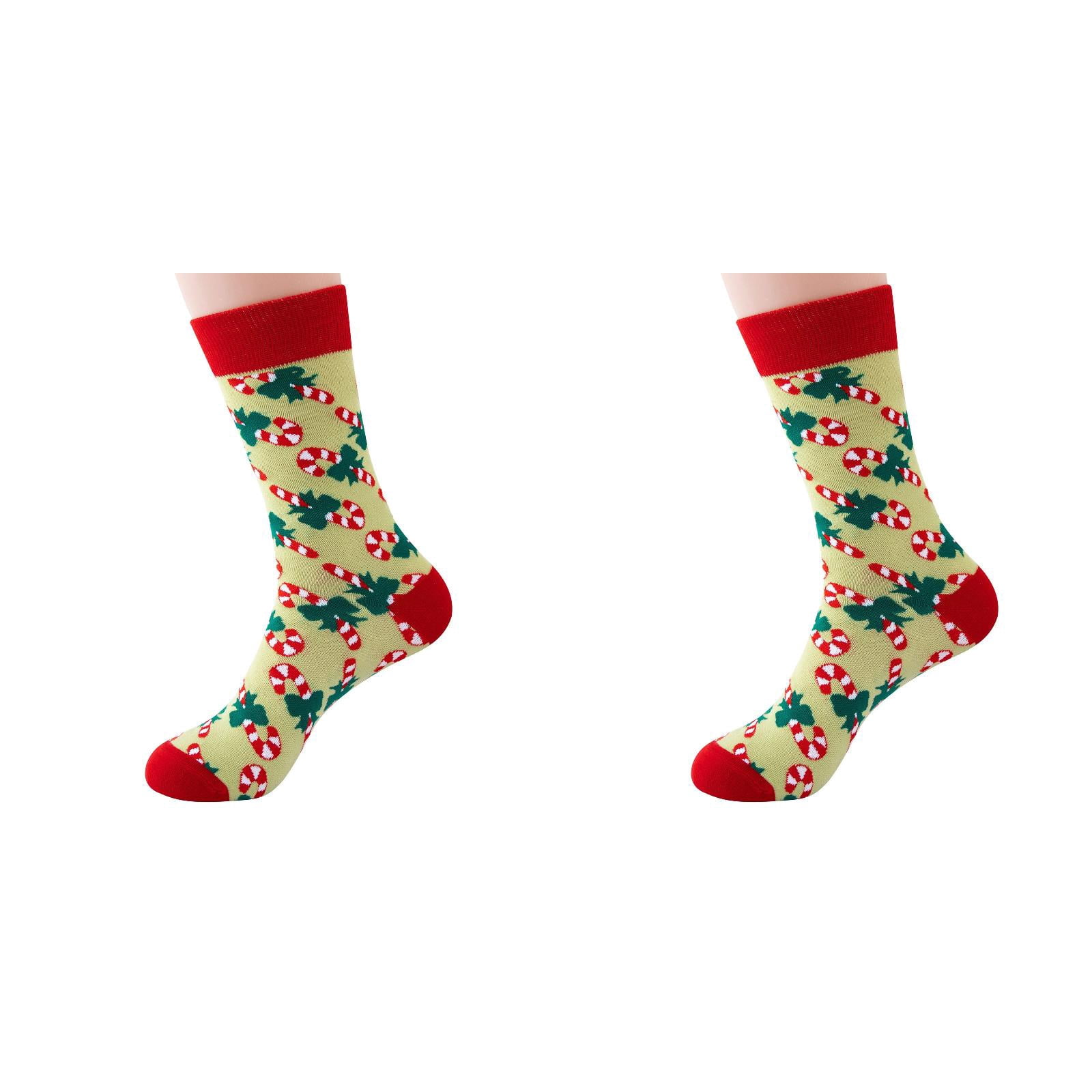 XIYNBAOK 2 Pairs Christmas Socks Funny Xmas Crew Socks Holiday Gift ...
