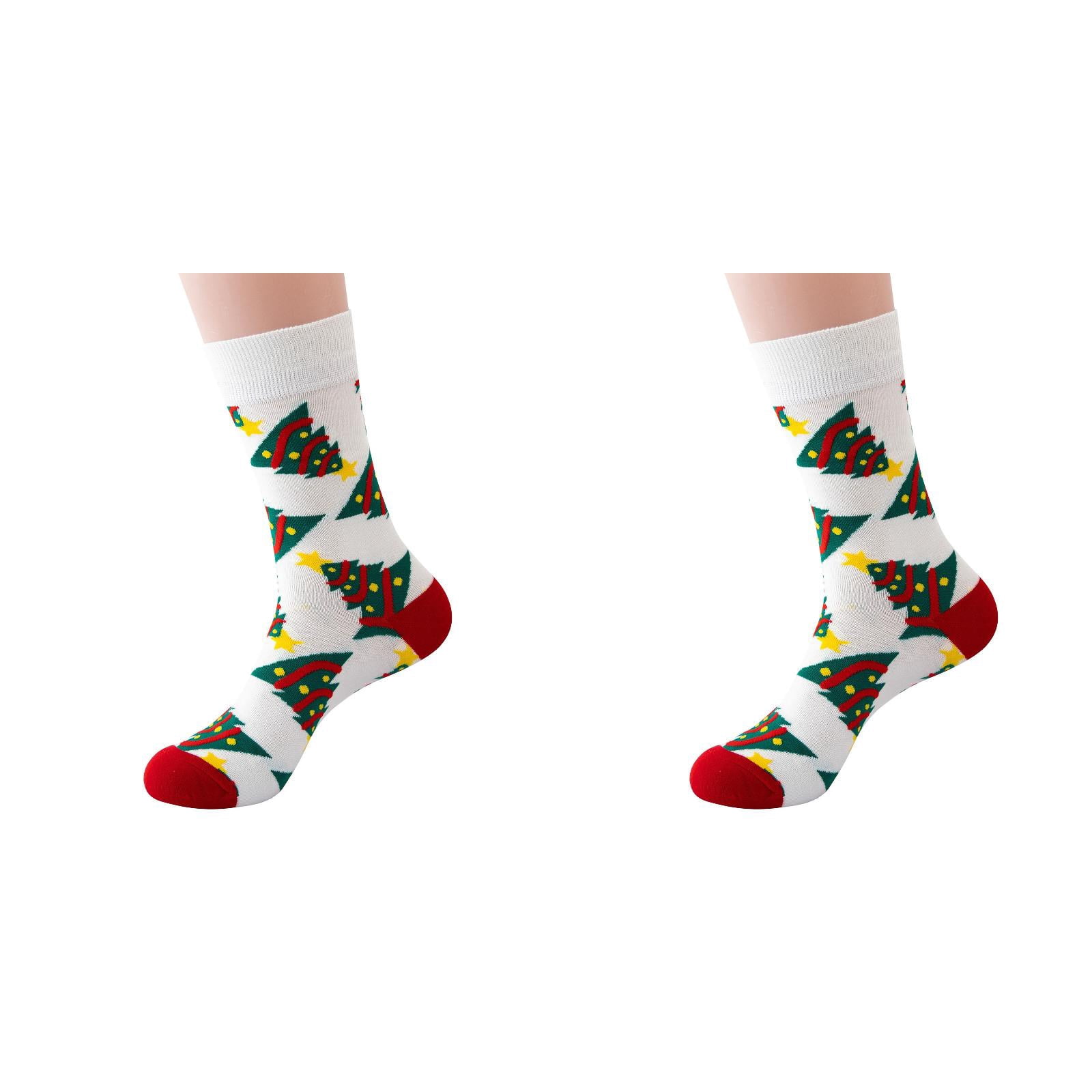 XIYNBAOK 2 Pairs Christmas Socks Funny Xmas Crew Socks Holiday Gift ...