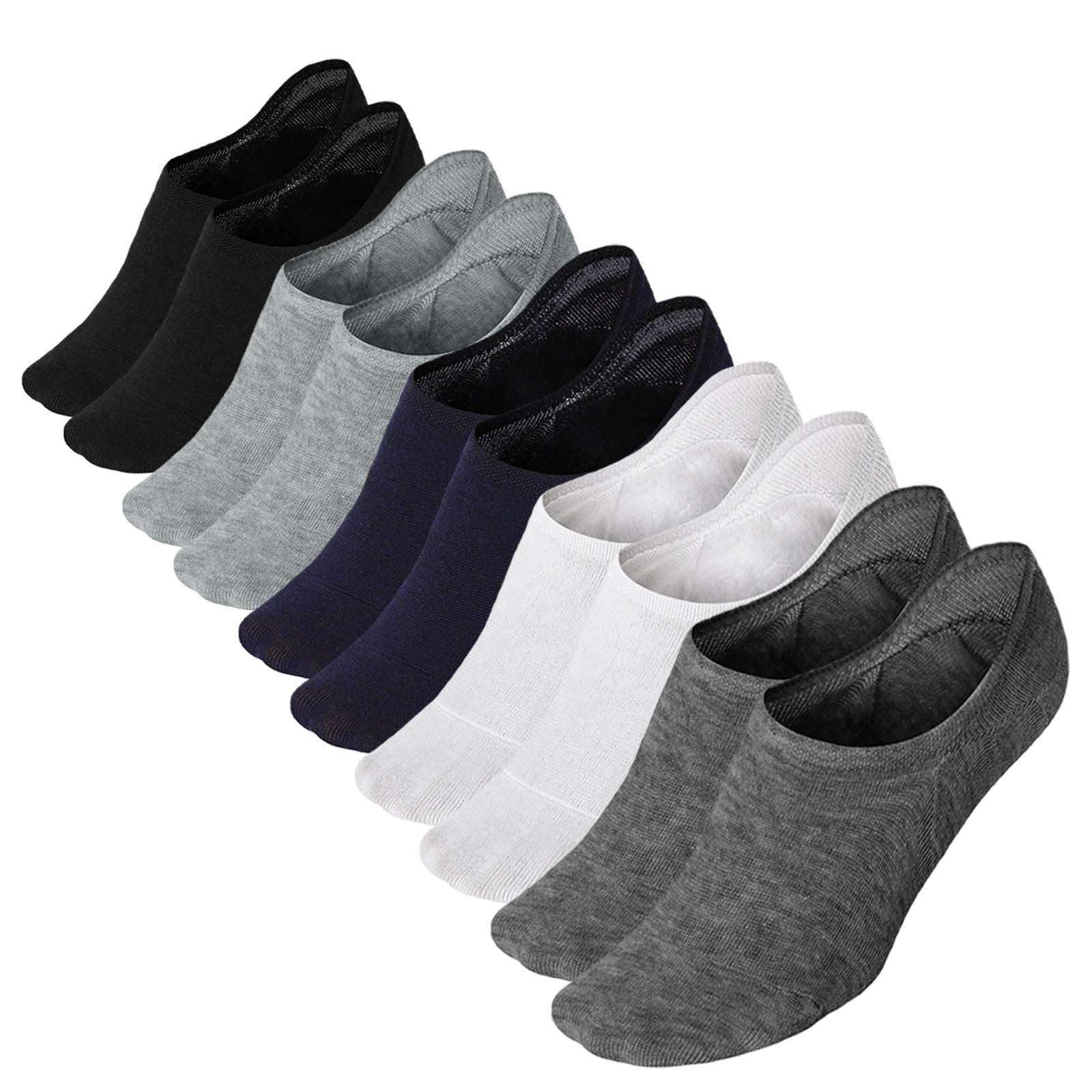 XIYNBAOK 5 Pairs No Show Socks Womens Cotton Socks Solid Color Non Slip Thin Socks Casual Formal ...