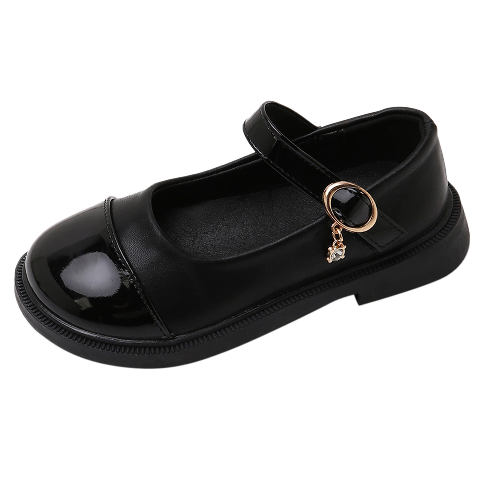 XIYNBAOK Black Dress Shoes for Girls Gold Mary Janes for Toddler Girls ...