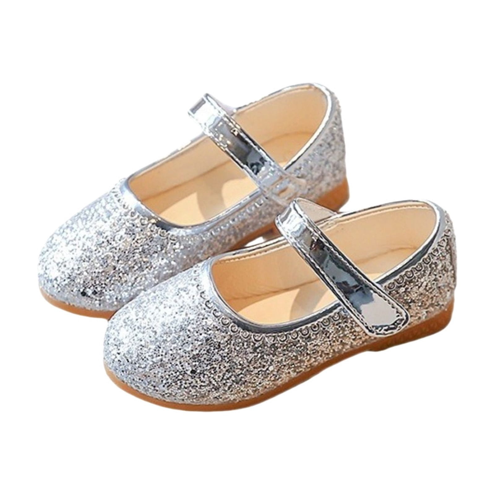 XIYNBAOK Gold Toddler Dress Shoes Gold Mary Janes for Toddler Girls ...