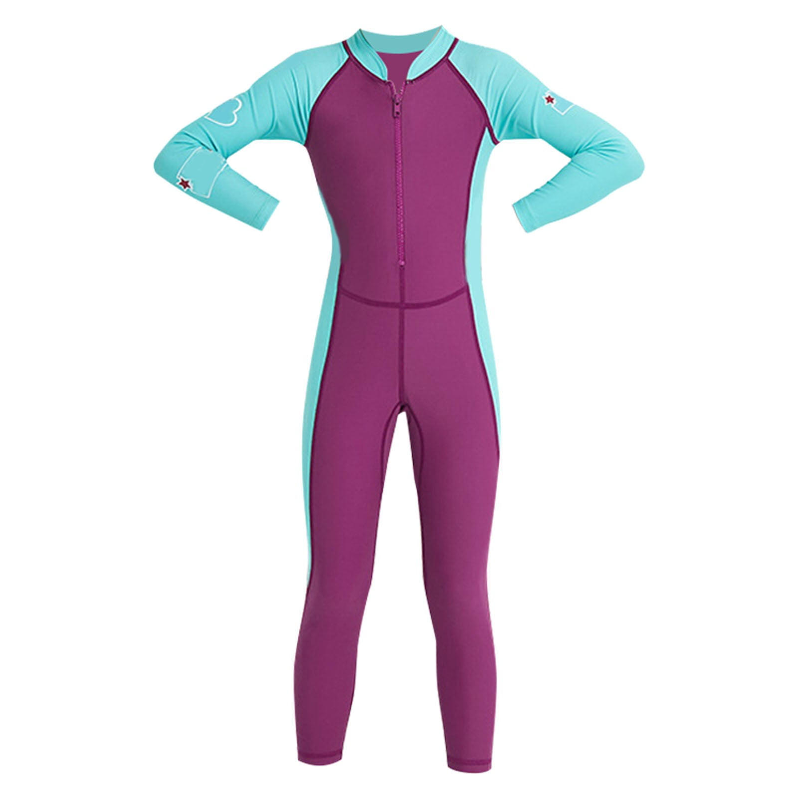 XIYNBAOK Long Sleeve One Piece Swimsuit Girls Kids Bathing Suits Girls ...