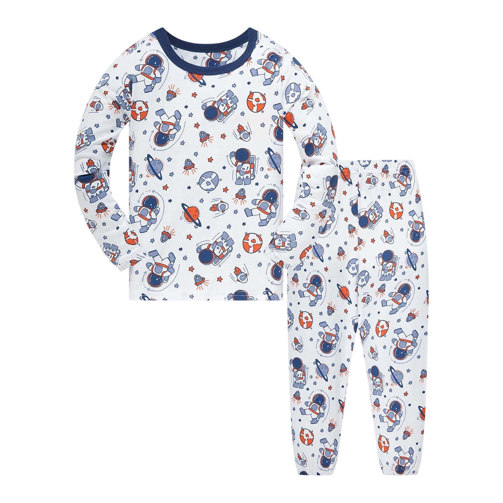 XIYON Boys Pajama Set Long Sleeve Kids Sleepwear Cartoon Astronaut ...