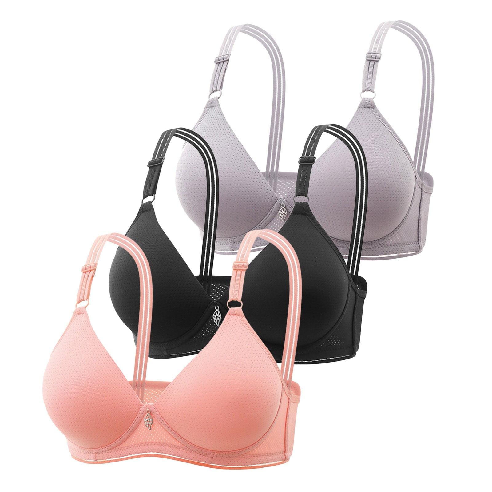 XIYON Bras For Women 3 Pack Women's Comfortable Summer Thin Chest Show ...