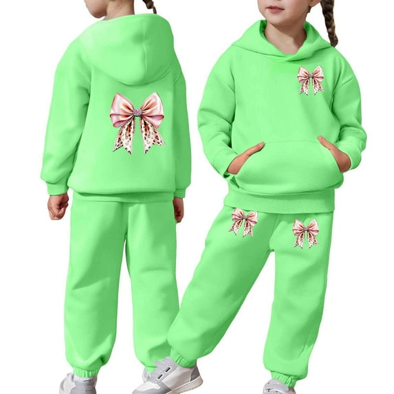 XIYON Girl Clothes Stylish Girls Casual Tracksuit With Bow Printed ...