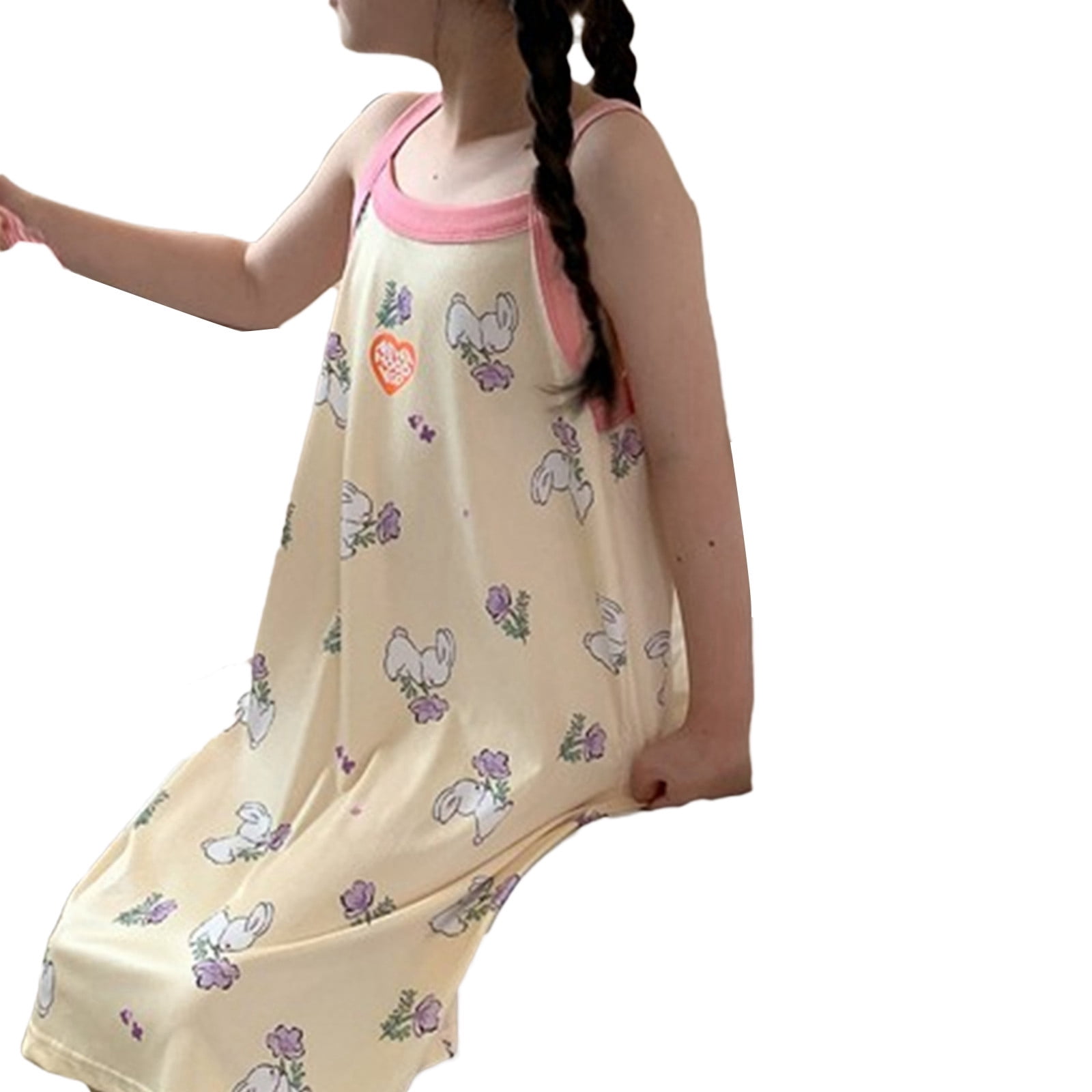 XIYON Girls Dresses Summer Strappy Dress For Little Girls Beach Dress 8 ...