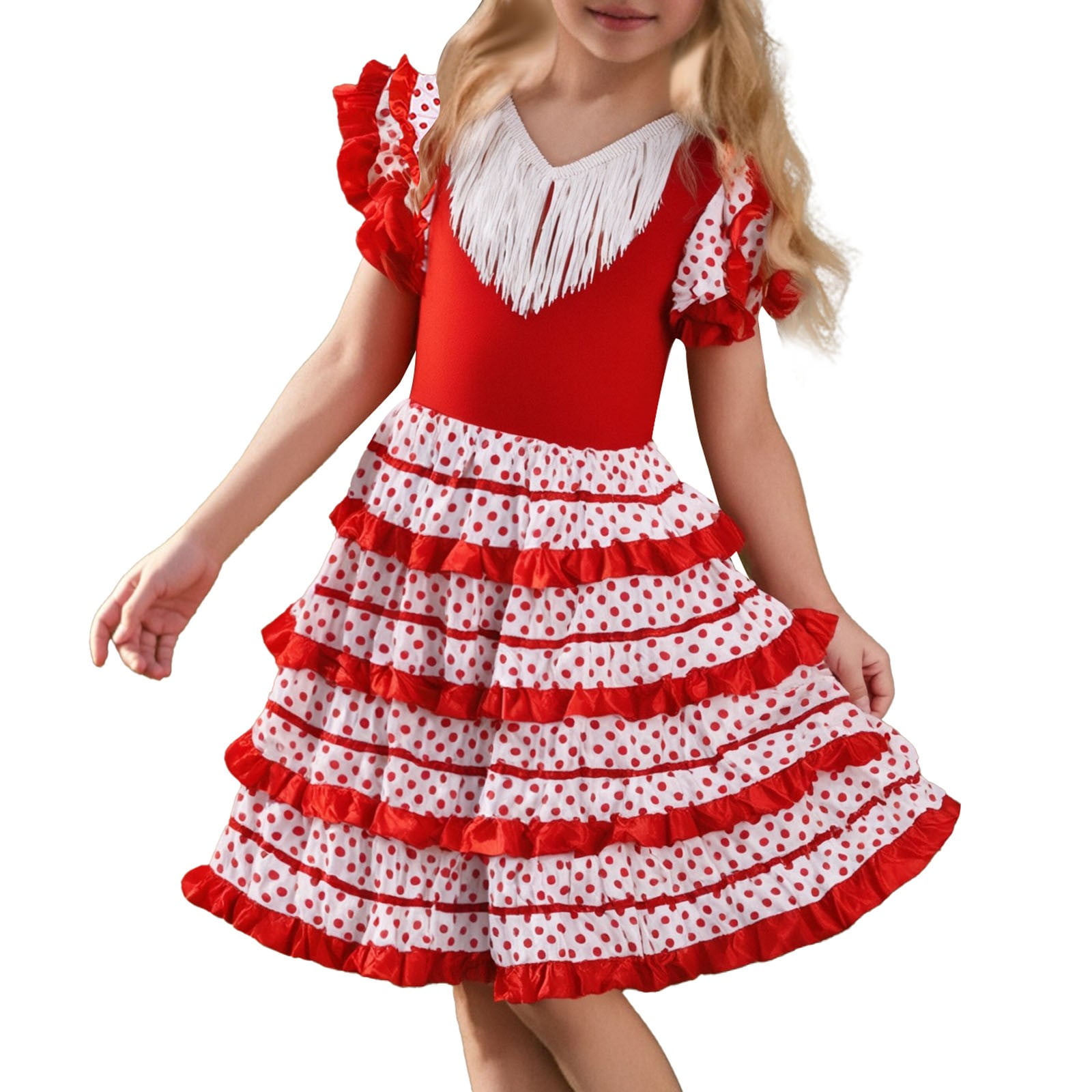 XIYON Girls Summer Dress Girls Spanish Dance Dress Dance Dress Ballet ...