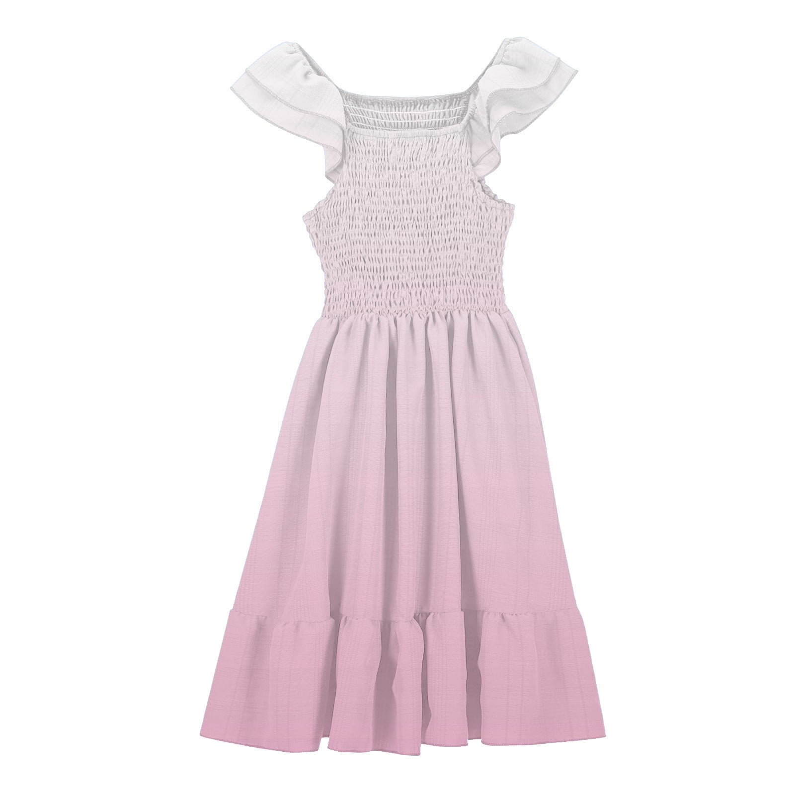 XIYON Girls Summer Dresses Girls Gradient Summer Dresses Cute Double ...