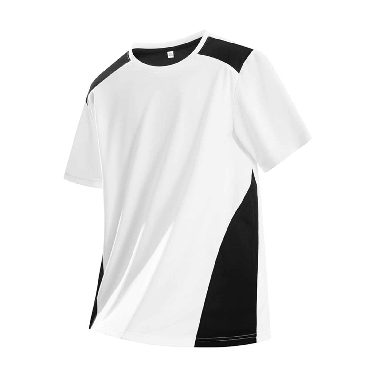 XIYON Men's T-Shirts 2026 Summer Color Block Silk Short Sleeve T Shirt ...