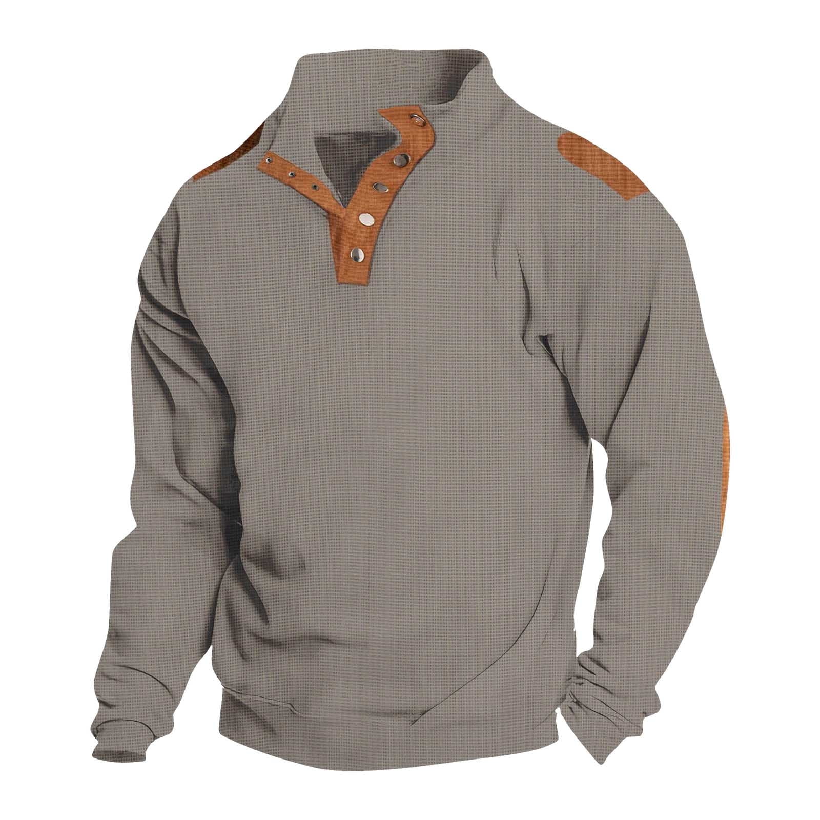 XIYON Mens Long Sleeve Polo Shirts Men's Pullover Shirts Casual Thermal ...