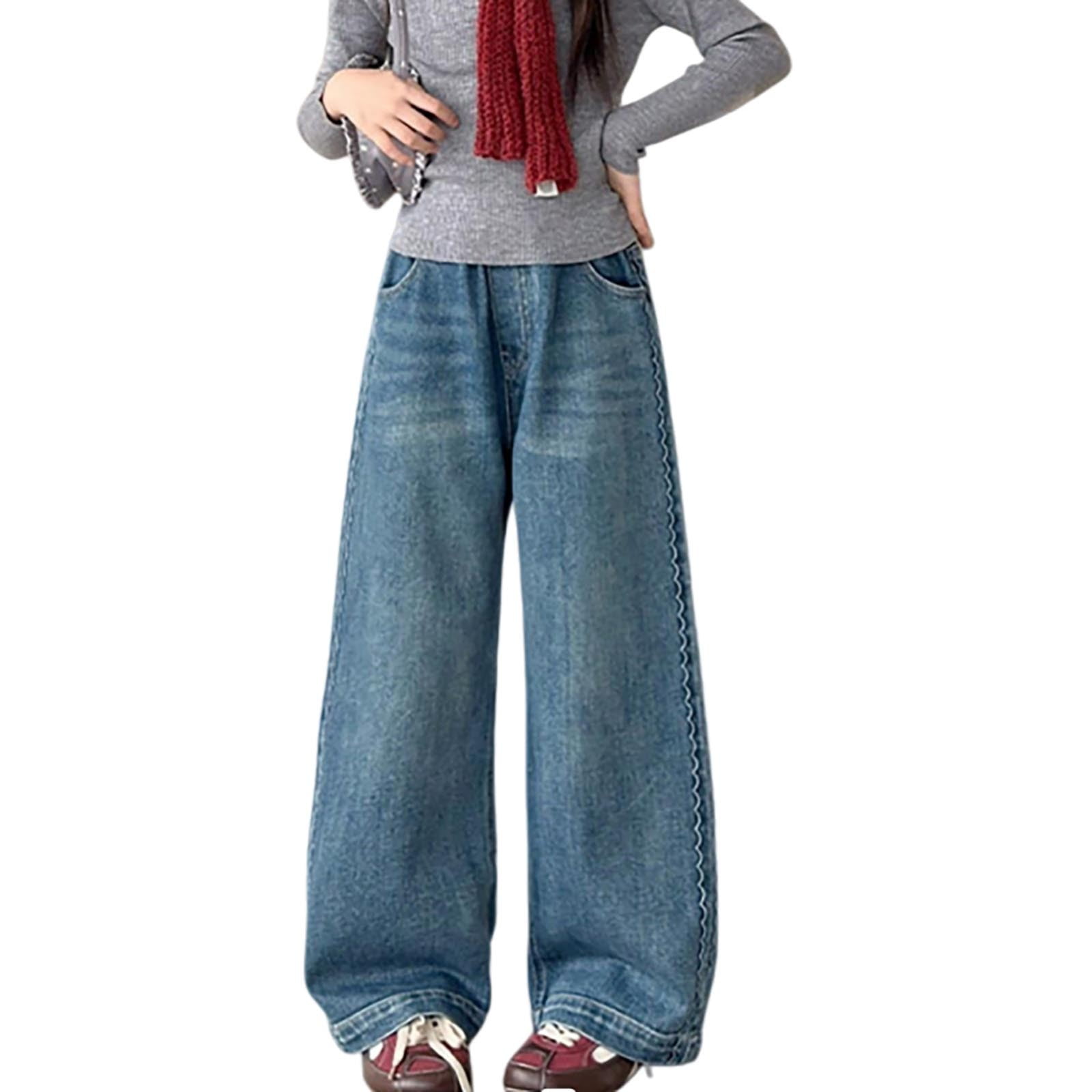 XIYON Pants For Girls Kids Wide Leg Pants Straight Leg Trousers With ...