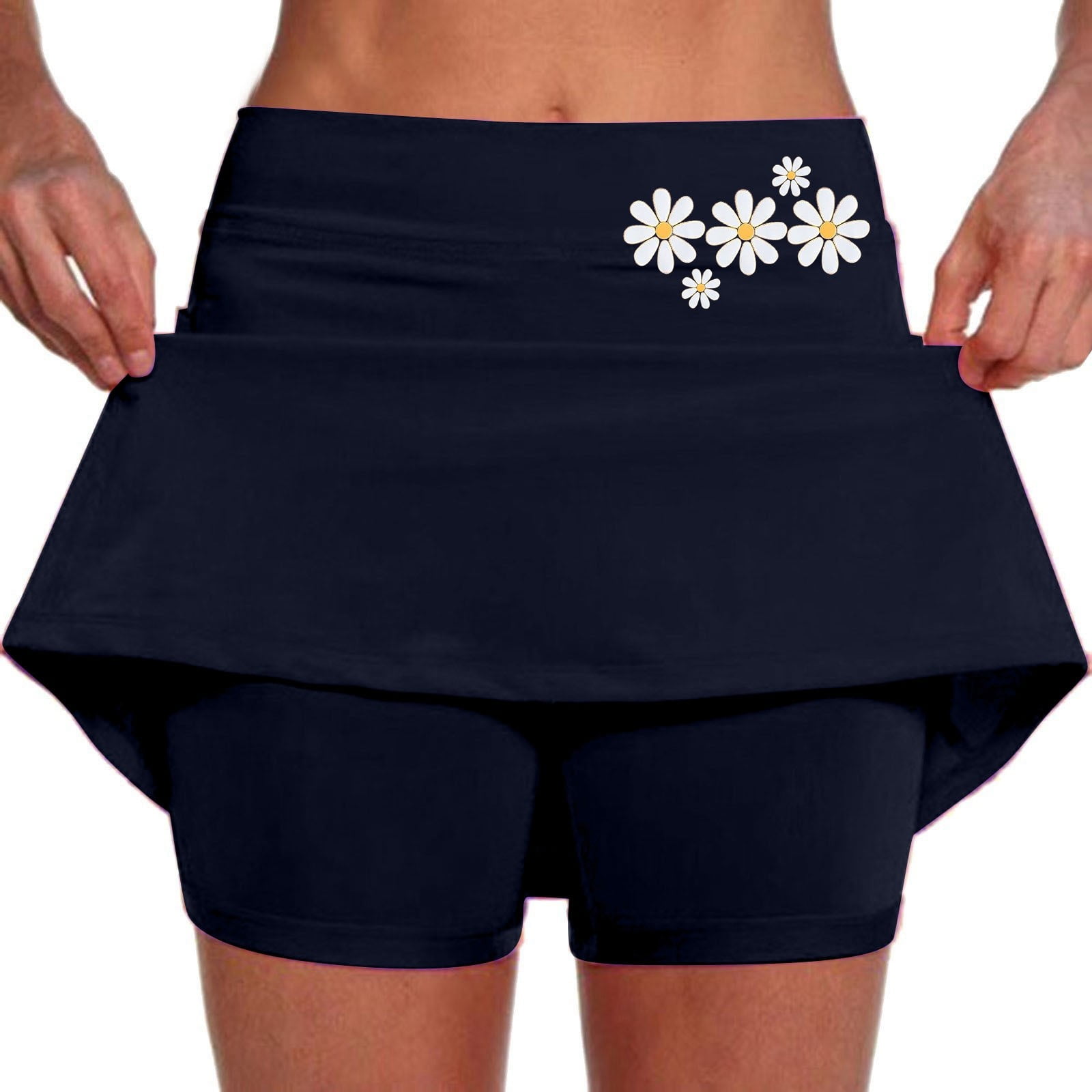 XIYON Skirts For Women Ladies Mid Rise Culottes With Pockets Athleisure ...