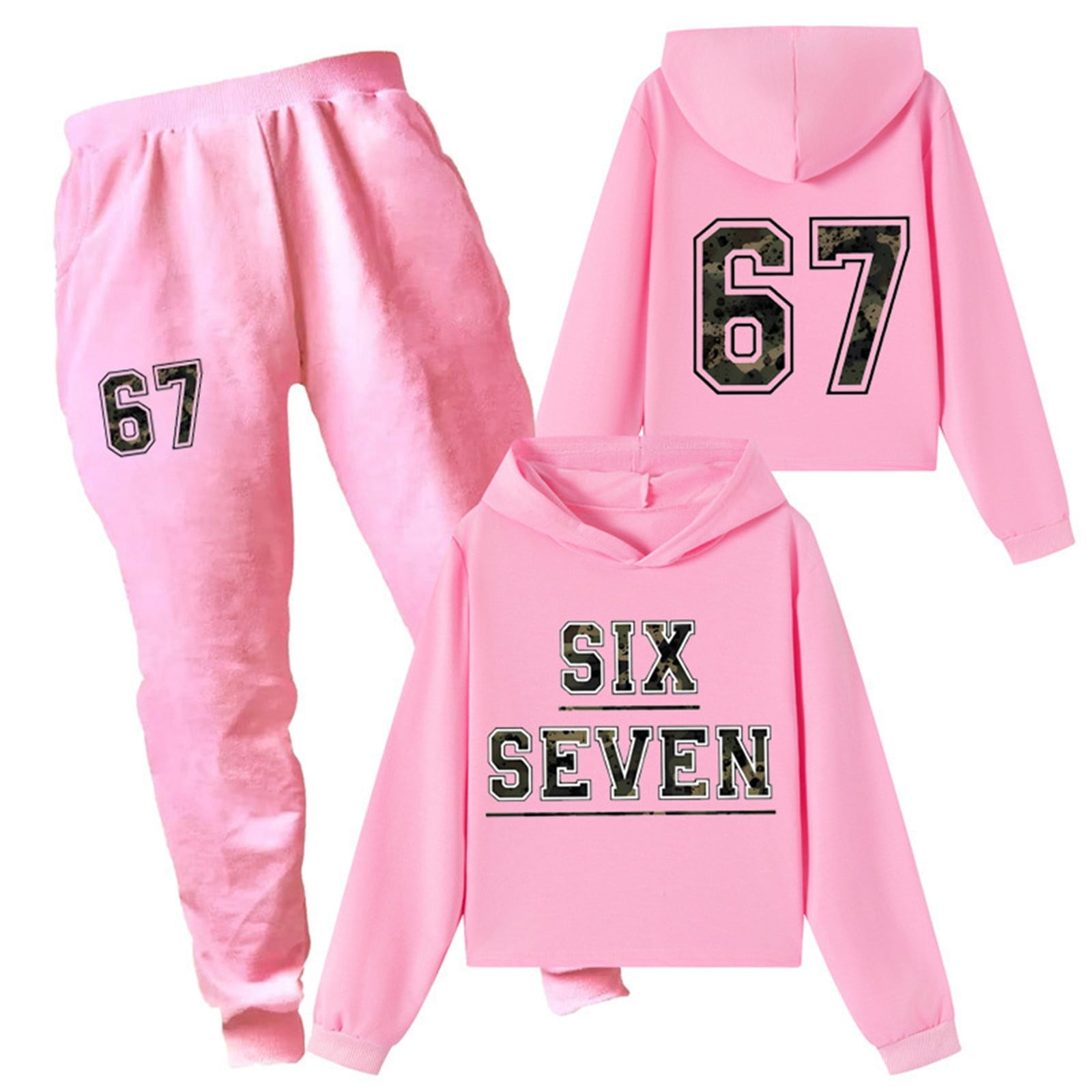 XIYON Toddler Girls Clothing Set Graphic Printed Hoodie And Jogger For ...