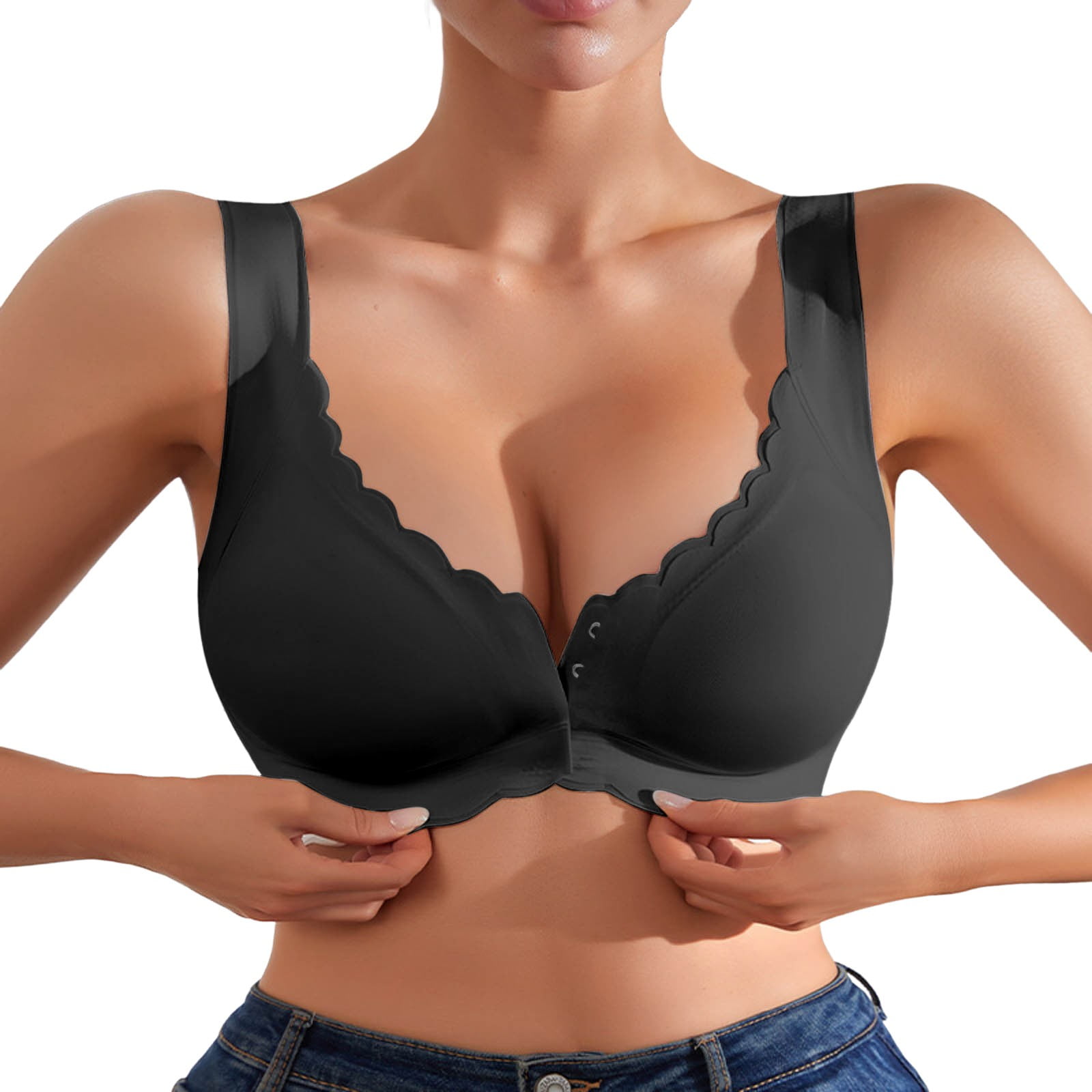 XIYON Womens Bras Comfortable Ladies Wireless Front Closure Bra With Seamless Design For Casual ...