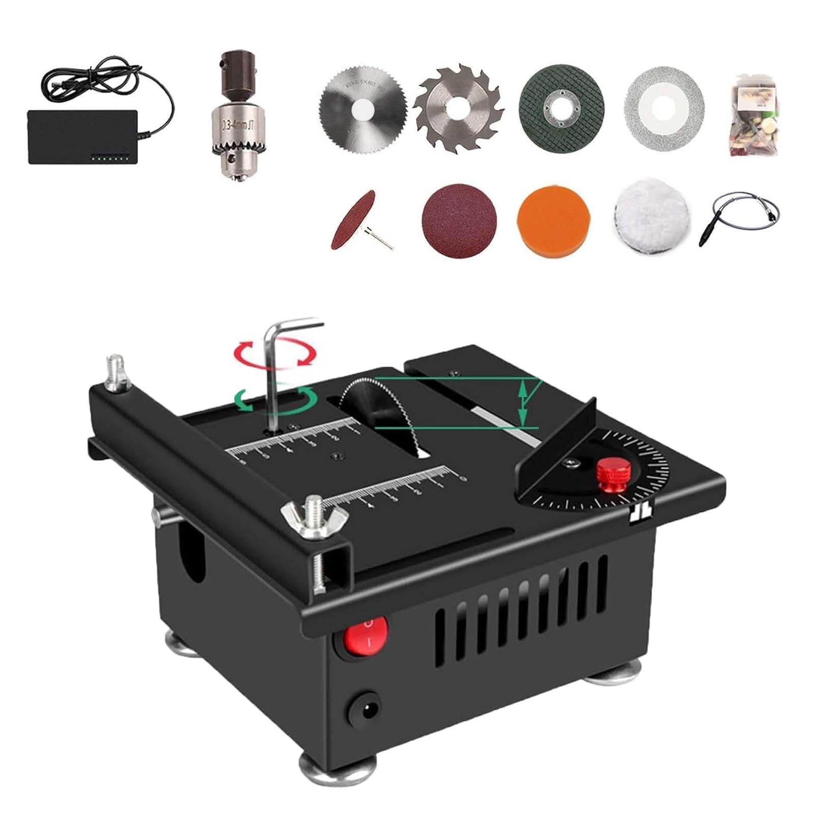 XIYYZE Liftable Mini Multi-Functional Table Saw Liftable Mini Table Saw ...