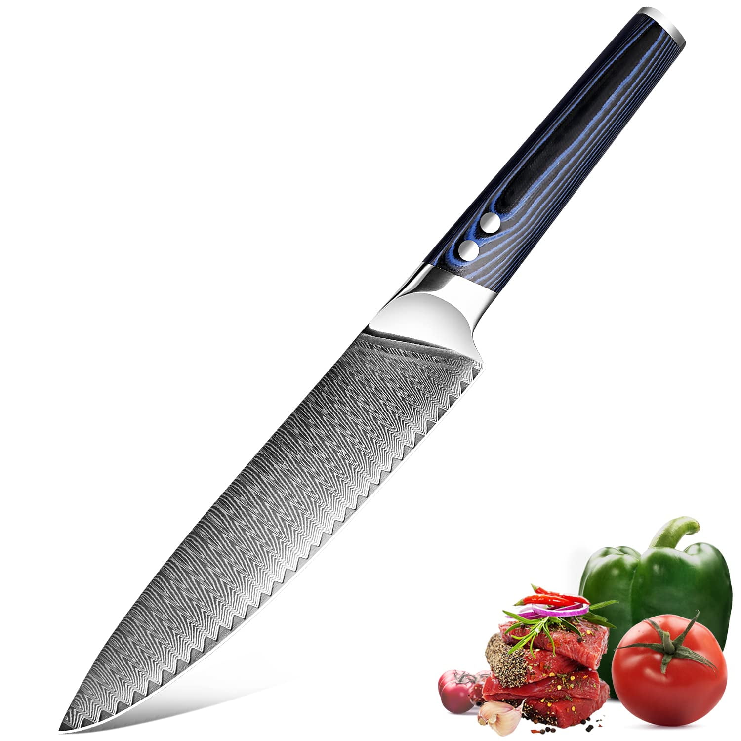 XIZOR 8 Inch Chef Knife Ultra Sharp Kitchen Cleaver Gyuto Knife ...