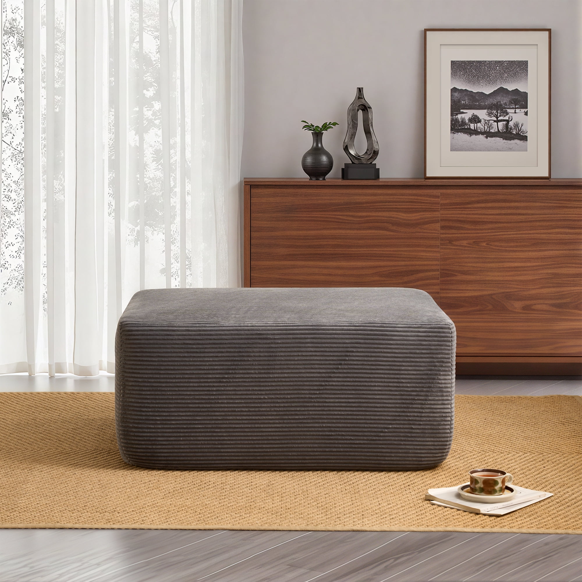 XIZZI Extra Large Ottoman Footrest, Oversized Footstool with Plush ...