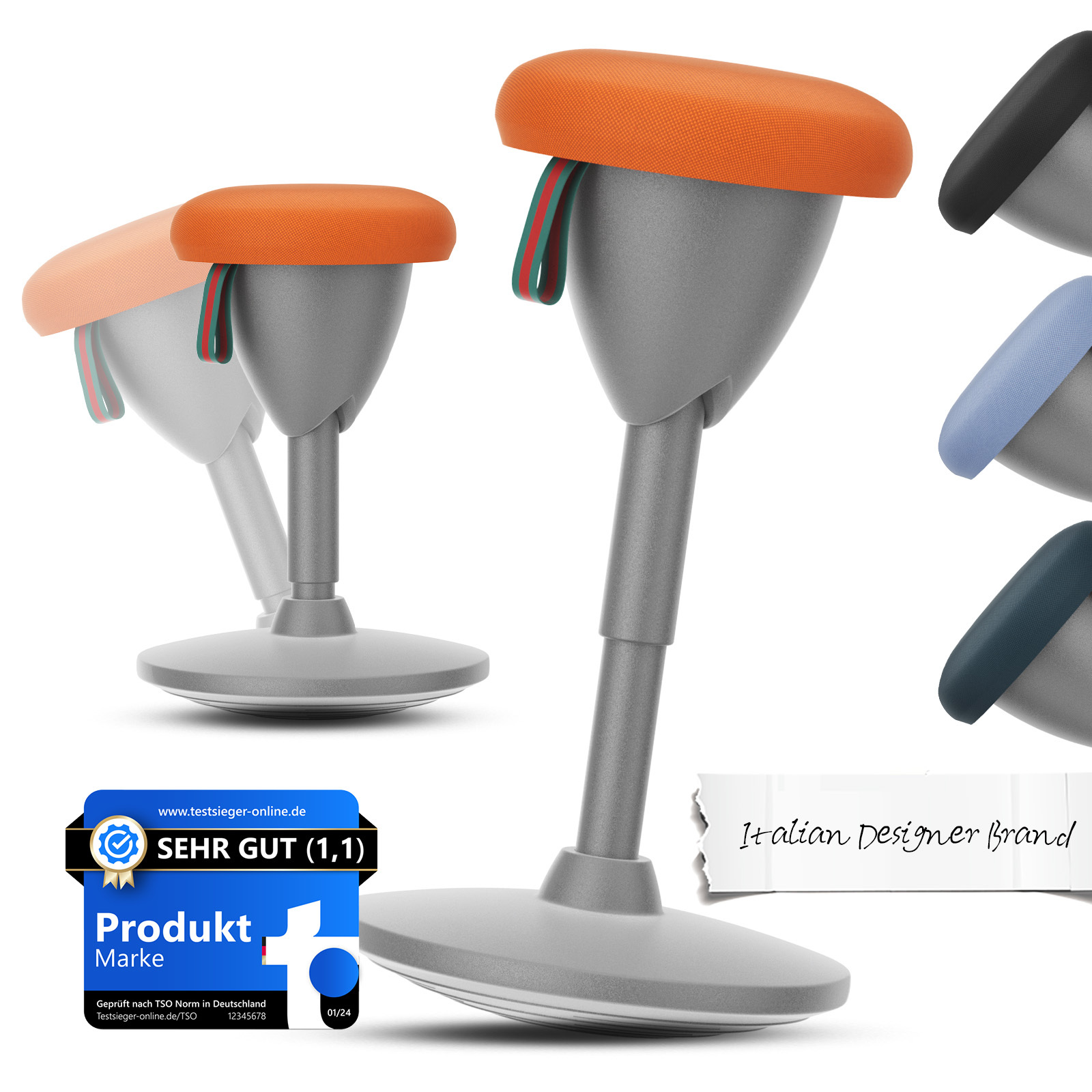 Learniture Adjustable-Height Active Motion Stool with Circular Seat ...