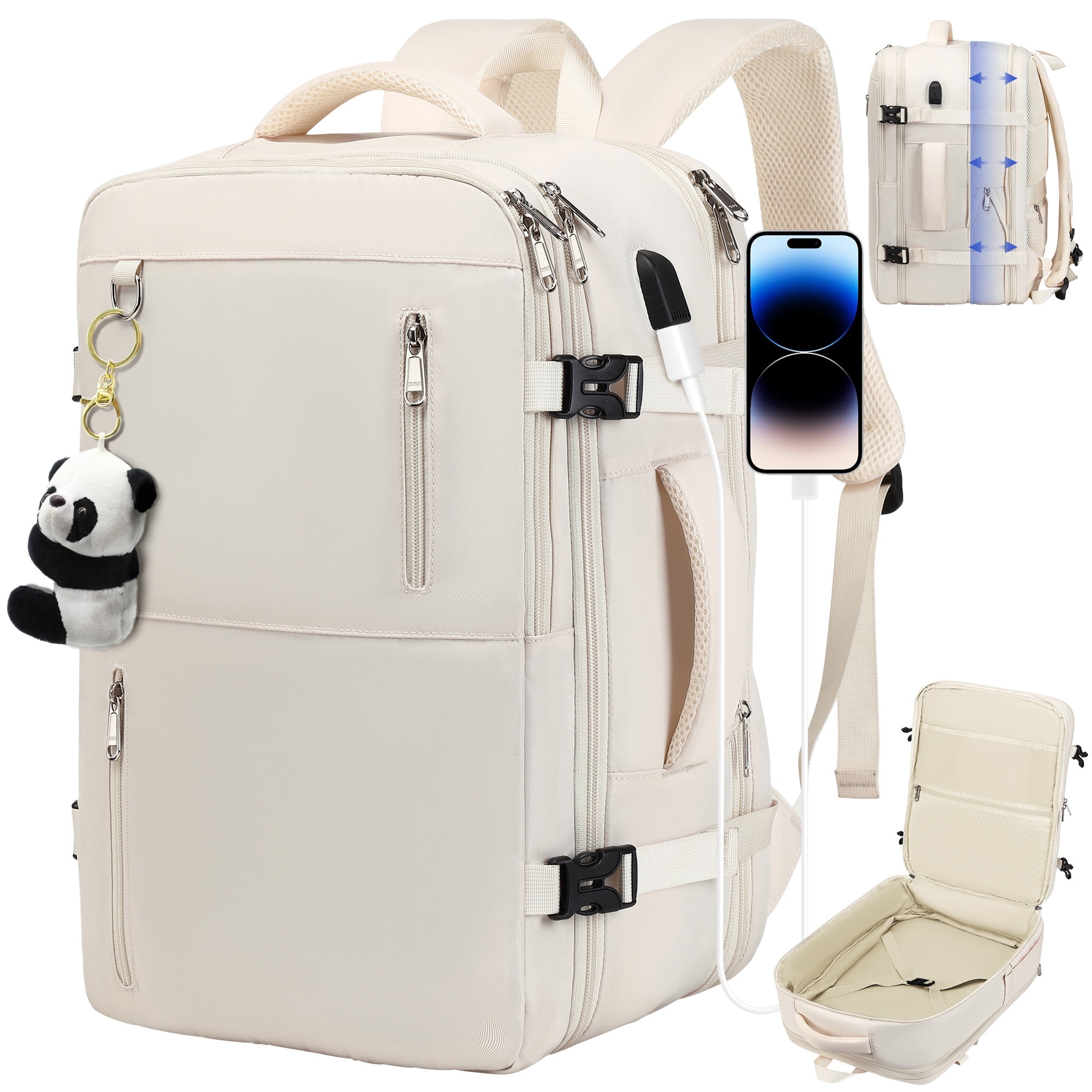 XJ-HOME Large Carry-On Backpack for Travel, Airline Approved Backpack ...