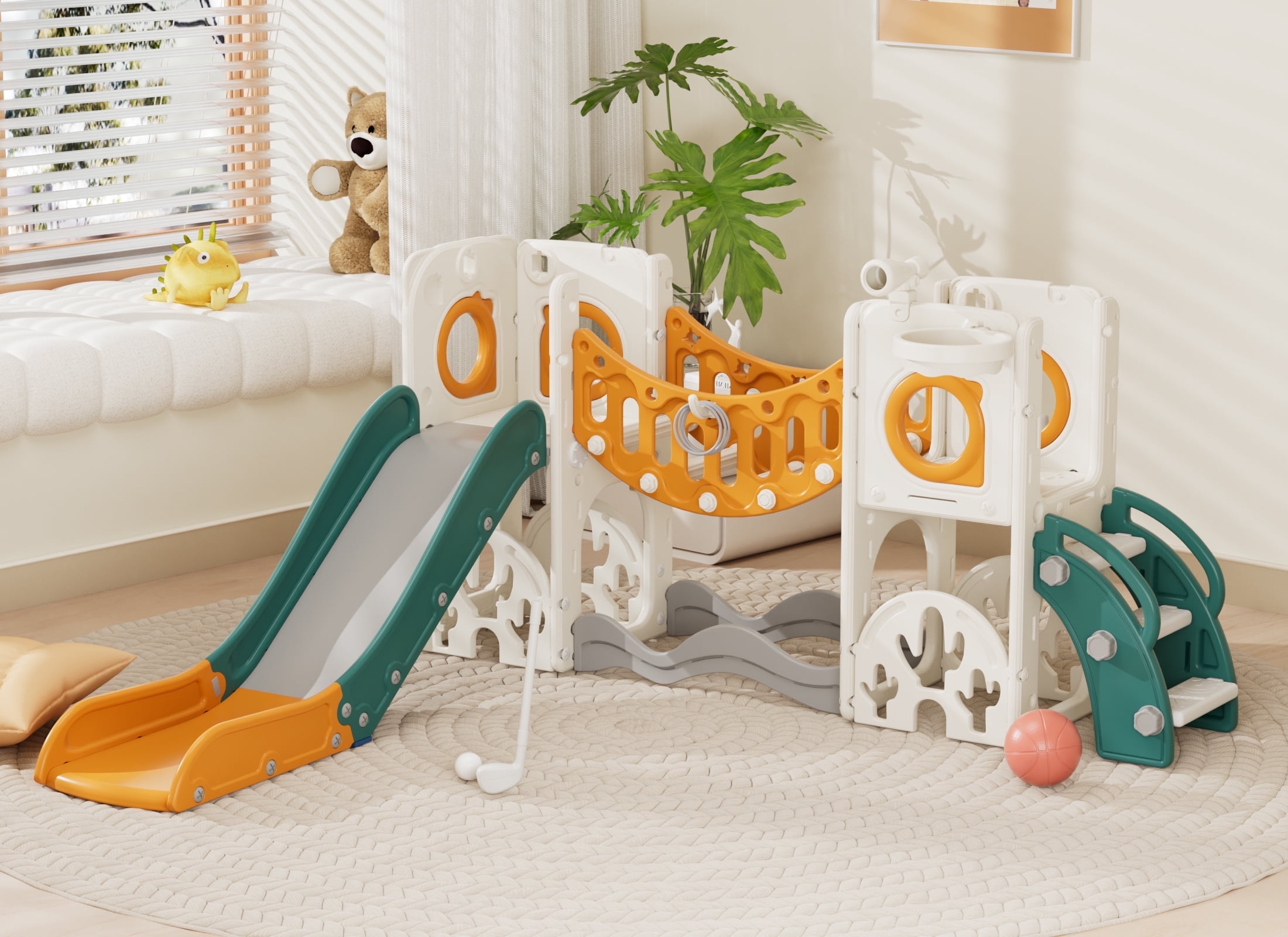 XJD 10 in 1 Toddler Slide Set, Kids Slide for Toddlers, Outdoor Indoor ...