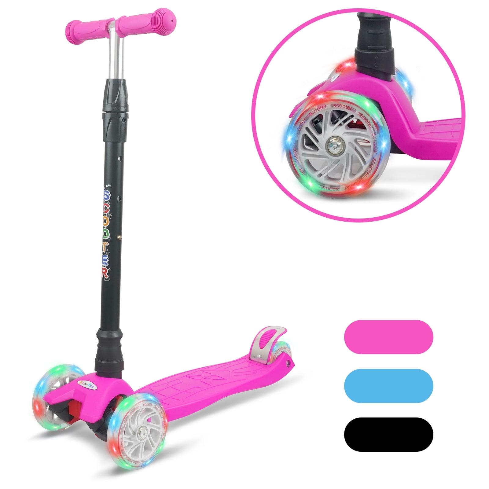 XJD 3 Wheel Kick Scooter for Kids,Foldable 3 Wheels Toddlers Scooter ...