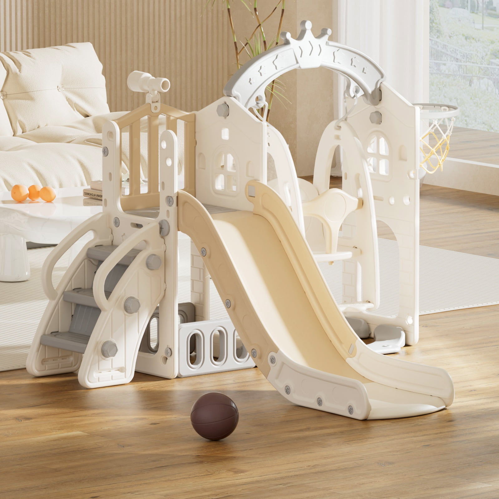 XJD 6 in 1 Toddler Slide and Swing Set, Kid Slide for Toddlers Age 1-3 ...