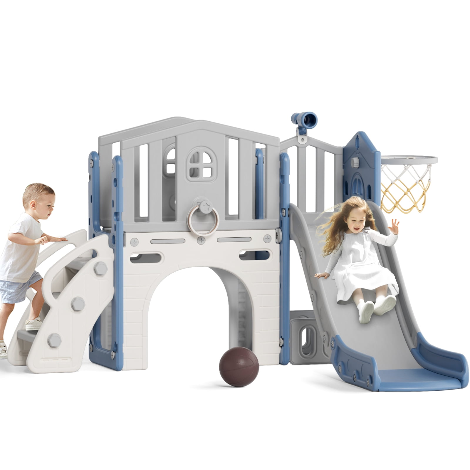 XJD 7-in-1 Toddler Slide Set, Kids Slide for Toddlers Age 1+, Toddler ...