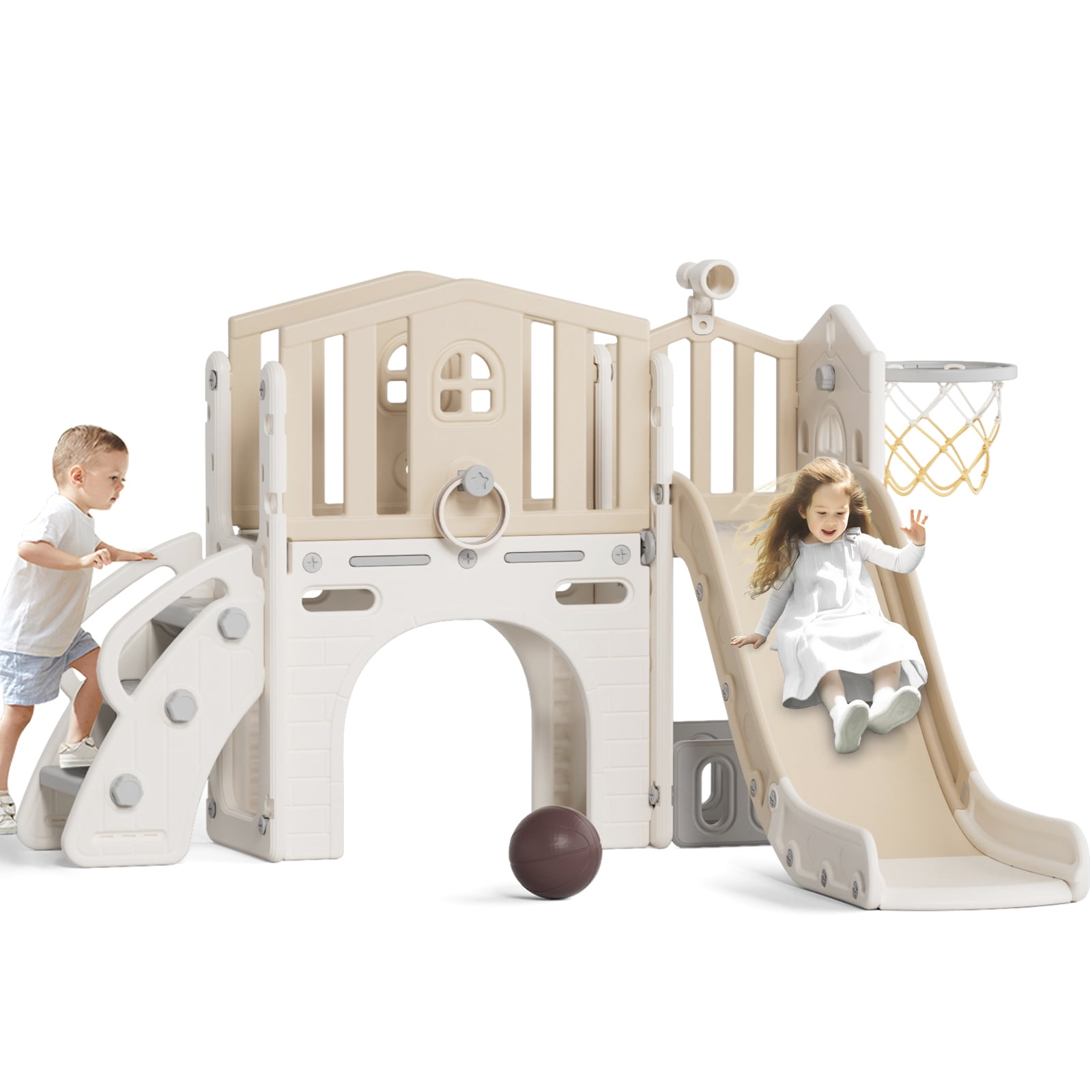 XJD 7-in-1 Toddler Slide Set, Kids Slide for Toddlers Age 1+, Toddler ...