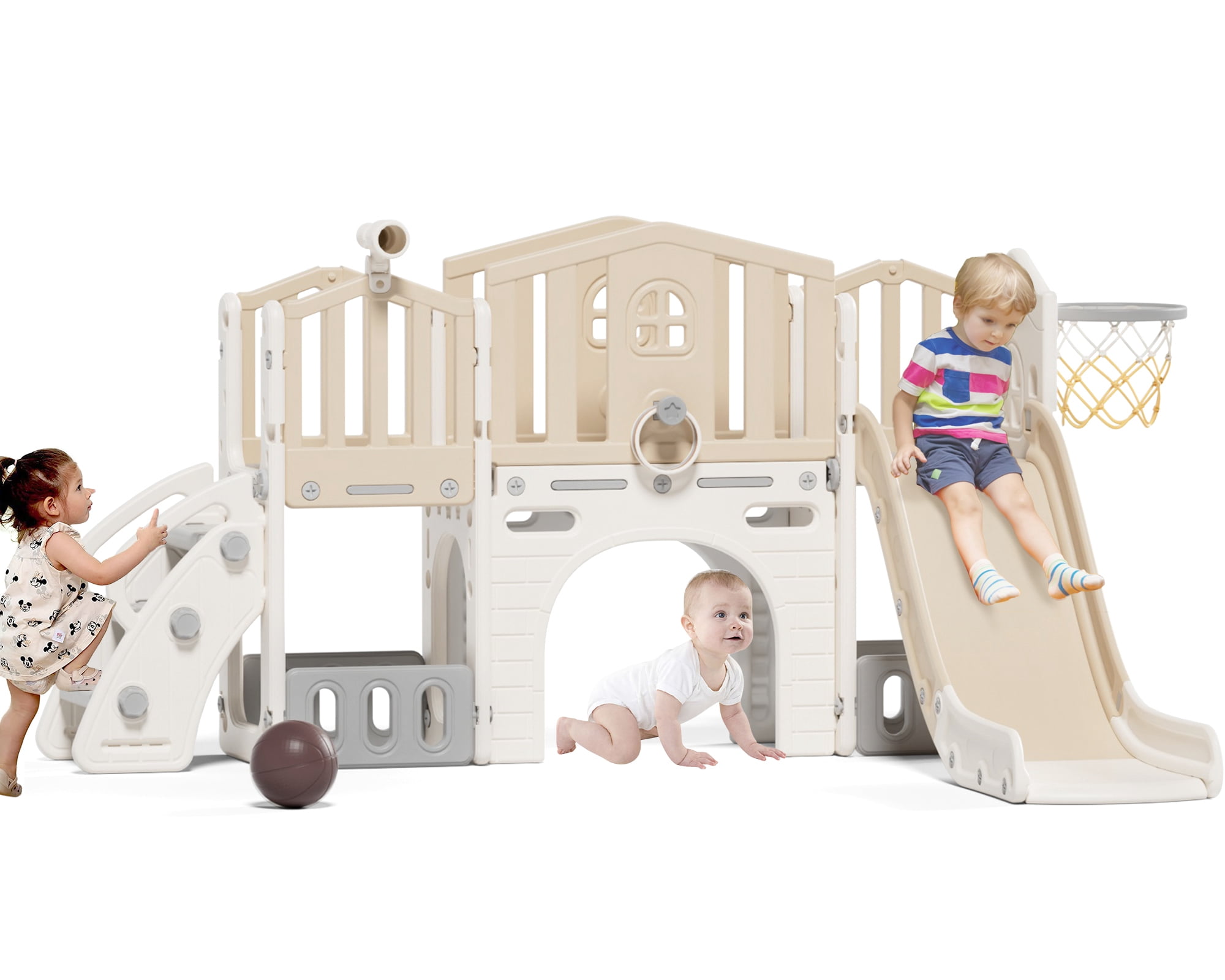 XJD 8-in-1 Toddler Slide with Climber, Kids Slide for Toddlers Age 1 ...