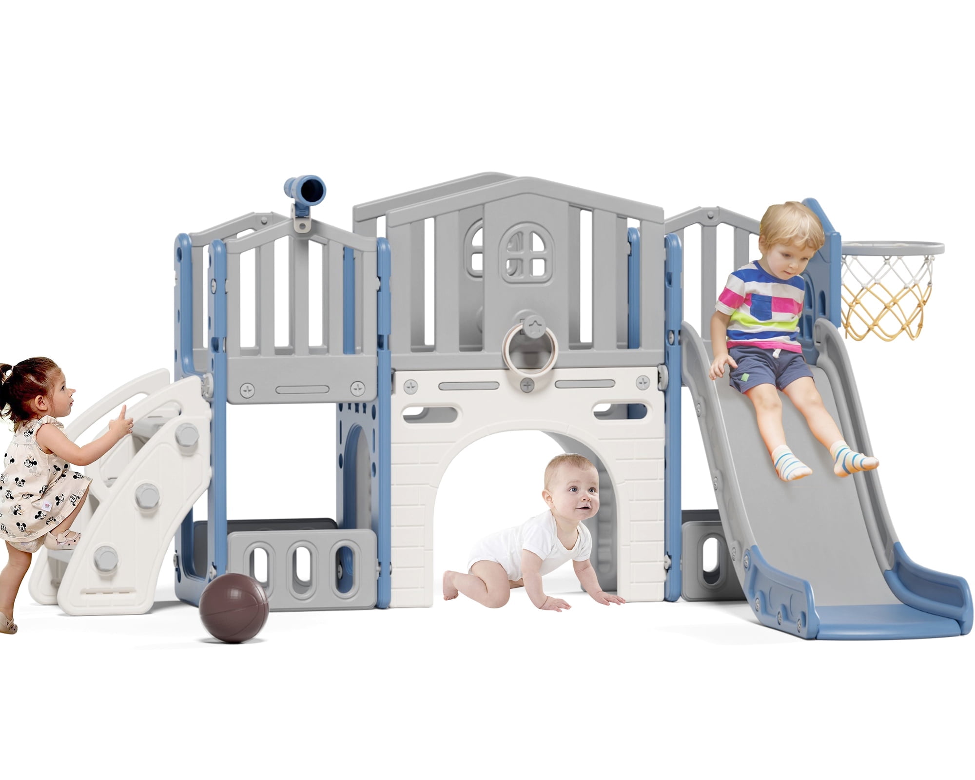 XJD 8-in-1 Toddler Slide with Climber, Kids Slide for Toddlers Age 1 ...