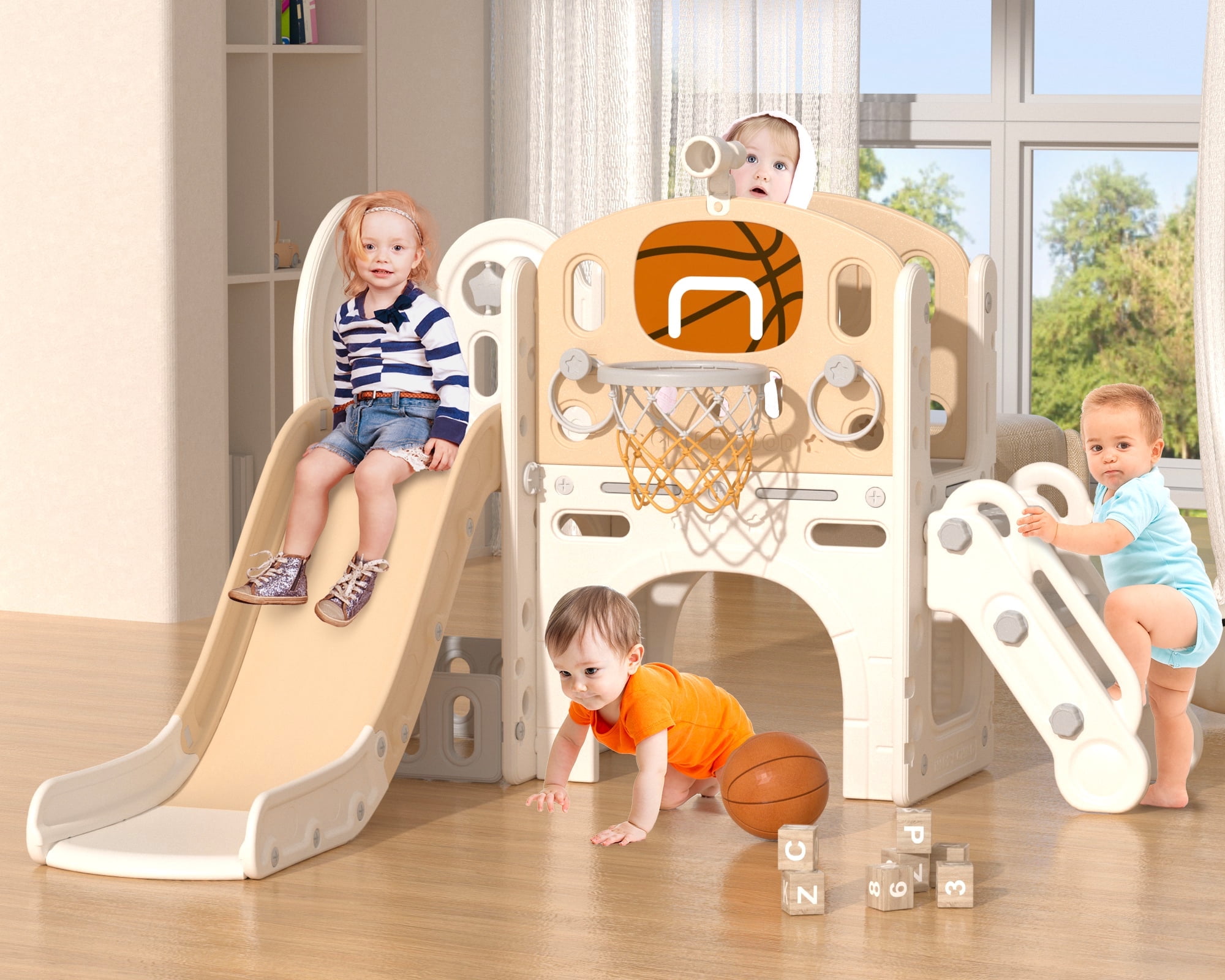 XJD 8-in-1 Toddler Slide Set，Kids Slide for Toddlers Age 1+, Toddler ...