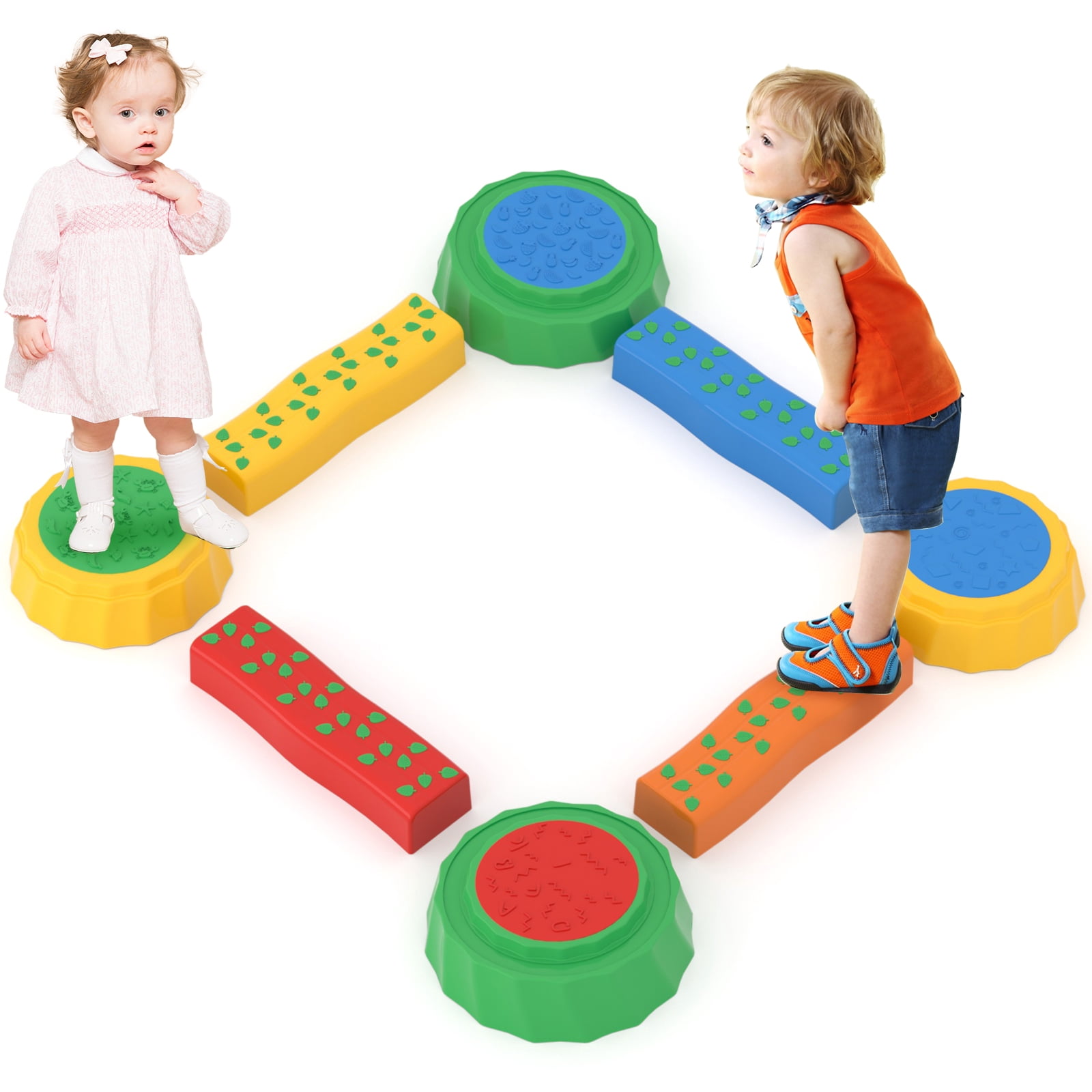 XJD Balance Beams Stepping Stones for Kids - Set of 6, Indoor or ...
