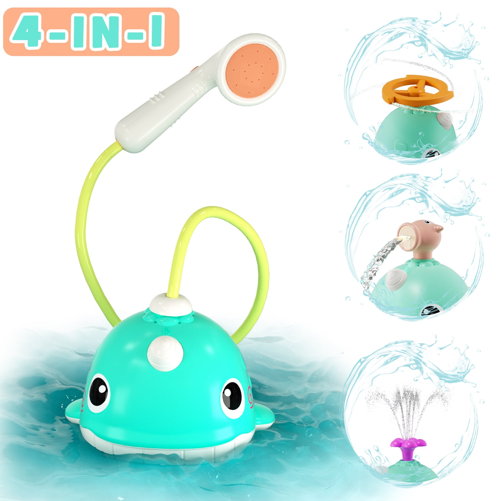 XJD Bath Toys for Toddlers 1-3, Whale Baby Bath Toy with Sprinklers and ...