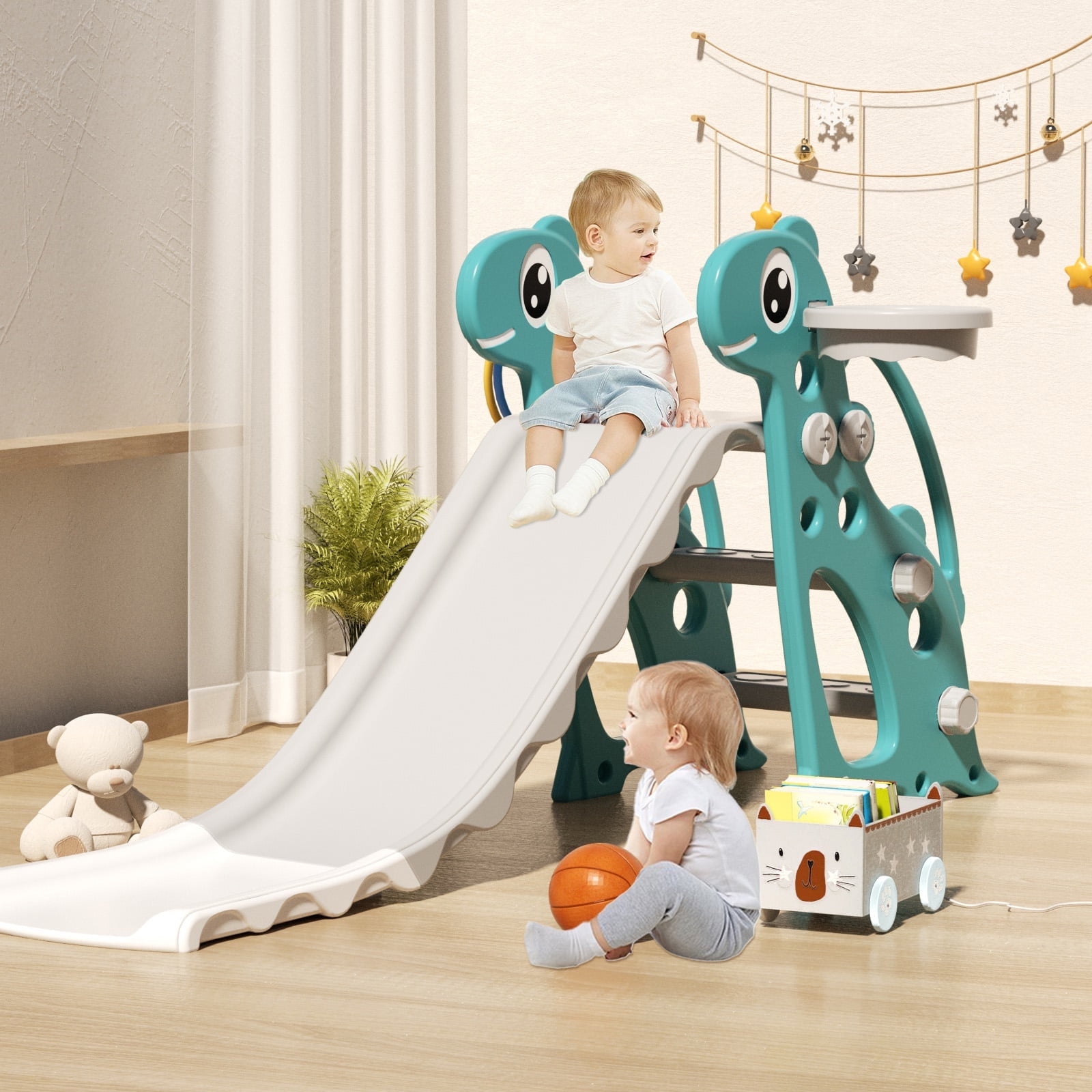 XJD 4 in 1 Toddler Slide, Kids Slide for Toddler 1-3, Baby Slide ...