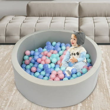 Nuby Grey Velvet Ball Pit with 200 Aqua, White, & Grey Balls - Walmart.com