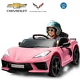 XJD 12 V Licensed Chevrolet Corvette C8 Powered Ride-On Toy with Remote ...