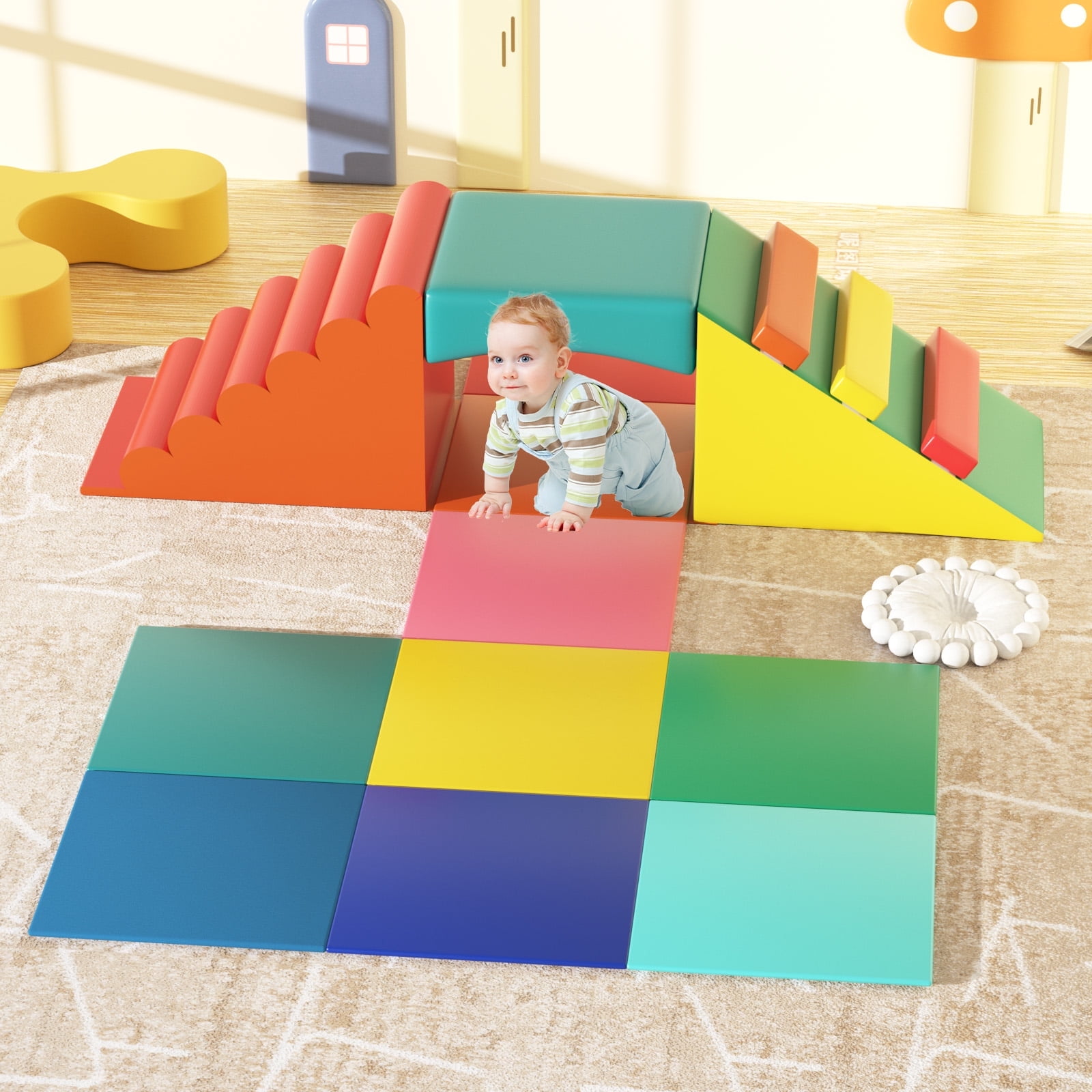 XJD Foam Climbing Blocks for Toddlers, Baby Foam Climb & Crawl Activity ...