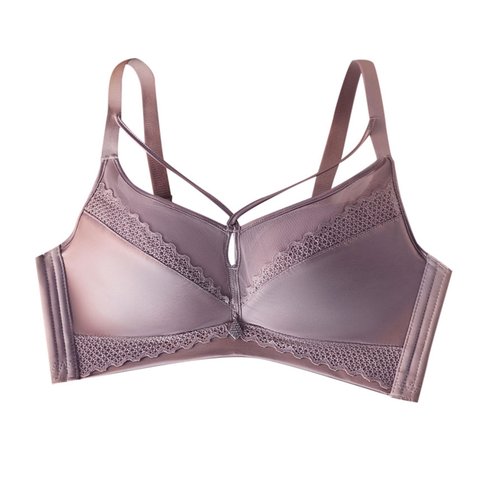 XJDJHC Bras For Women Adjustable Satin Wireless Bra For Small Bust ...