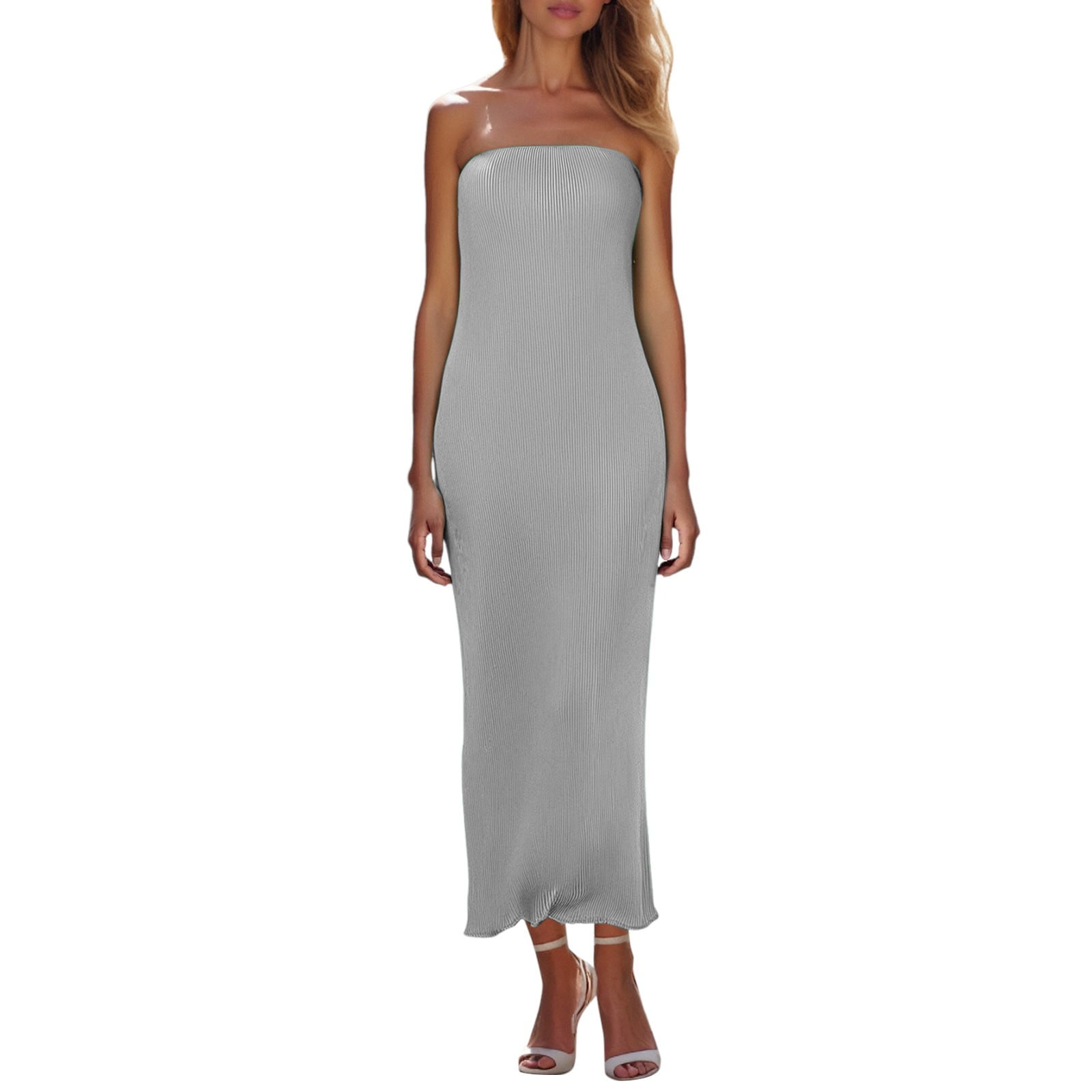 XJDJHC Dresses For Women 2025 Sexy Women Strapless Tube Long Dresses ...