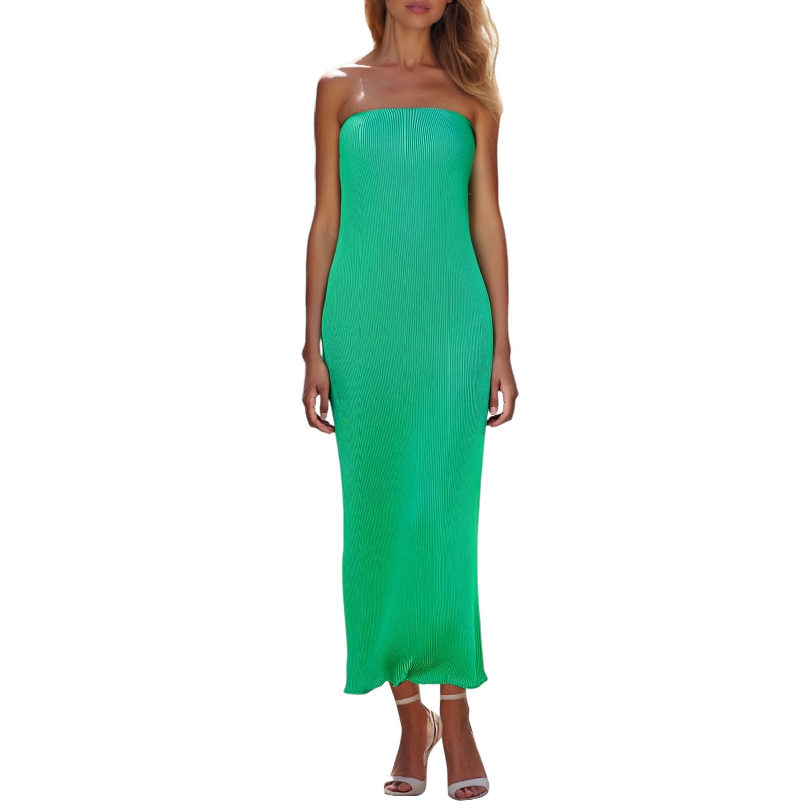 XJDJHC Dresses For Women 2025 Sexy Women Strapless Tube Long Dresses ...