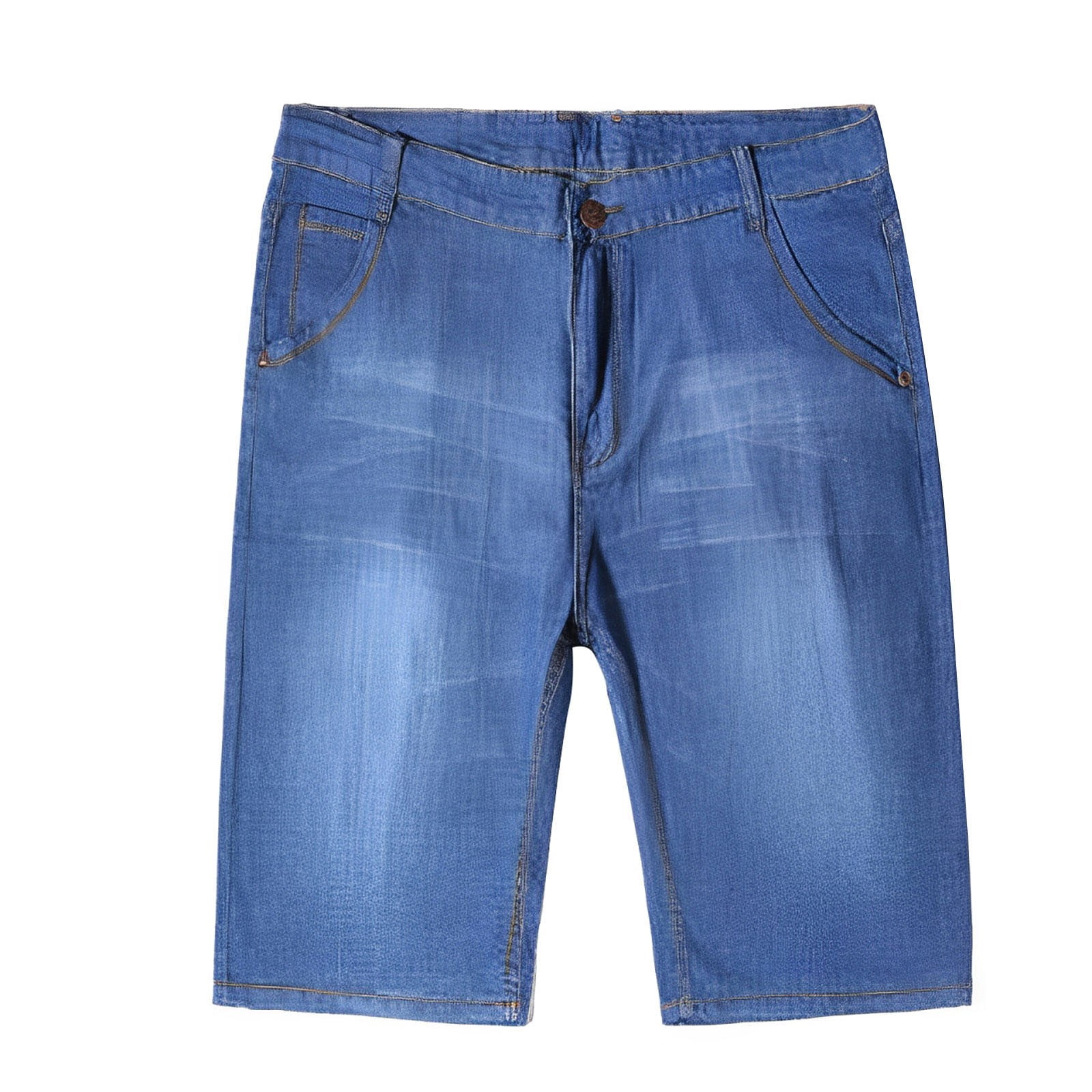 XJDJHC Men's Casual Denim Shorts Summer Thin Loose Straight Jeans Male ...