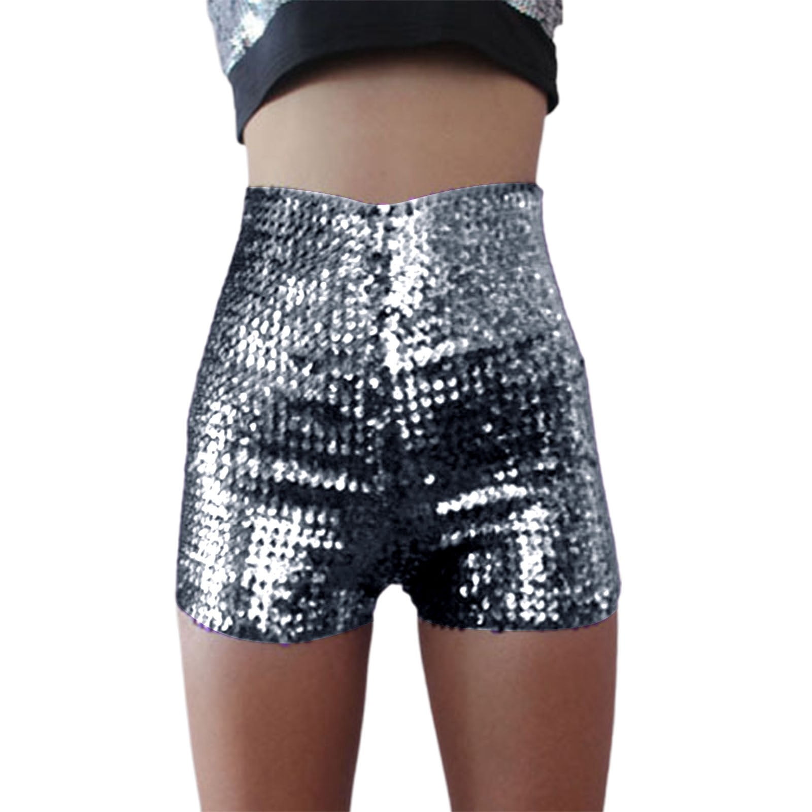 XJDJHC Shorts For Women Trendy 2025 Shimmering Rhinestone Concert ...