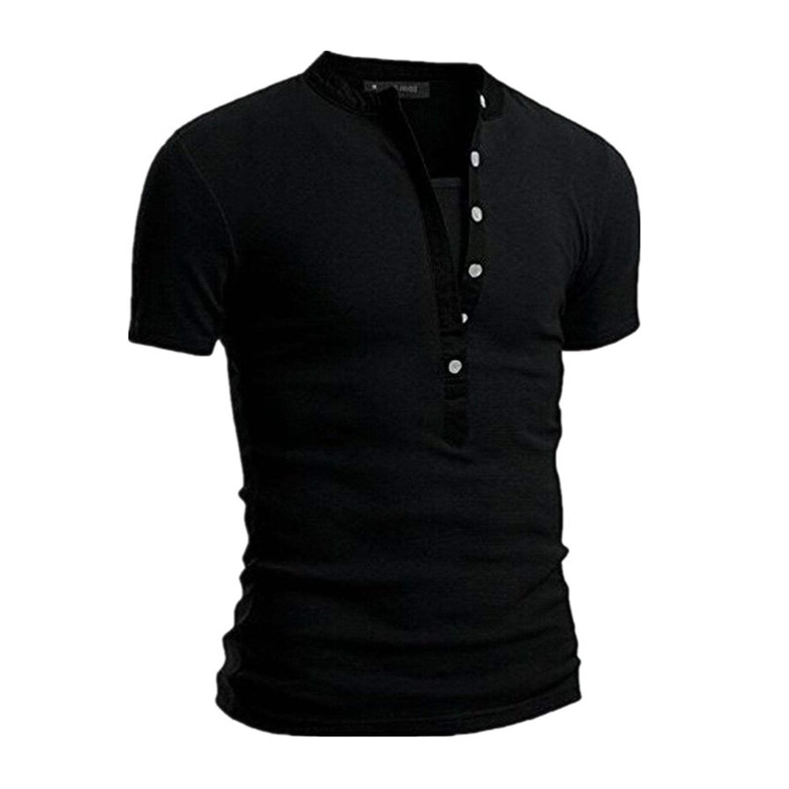 XJDJHC T-Shirt For Men Male Casual Wear Loose Fit Solid Color For ...