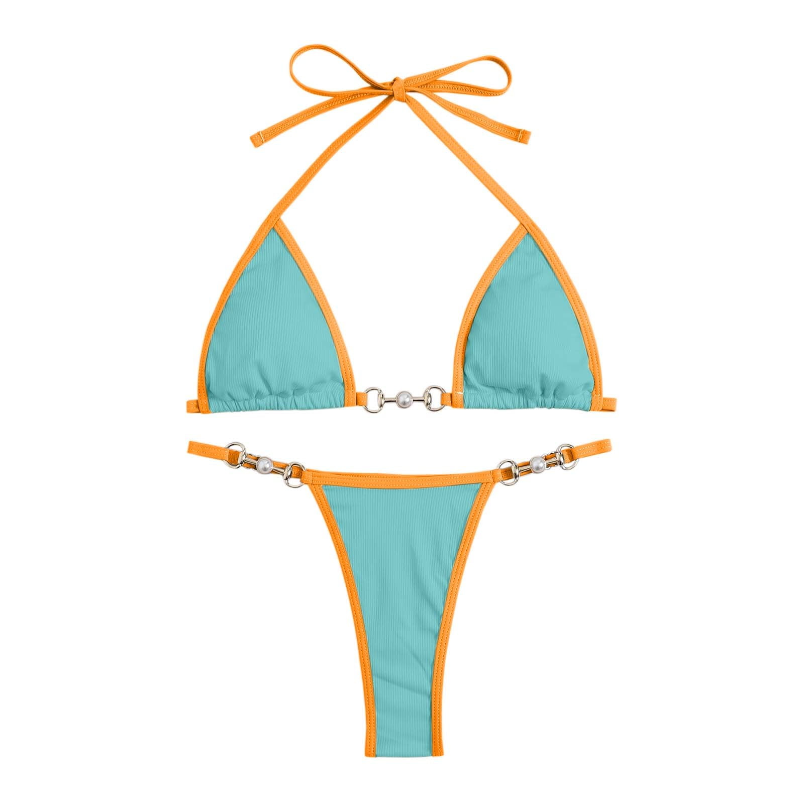 XJDJHC Women's Bikini Set Ladies Two Piece Print Swimsuit Tobikini With ...