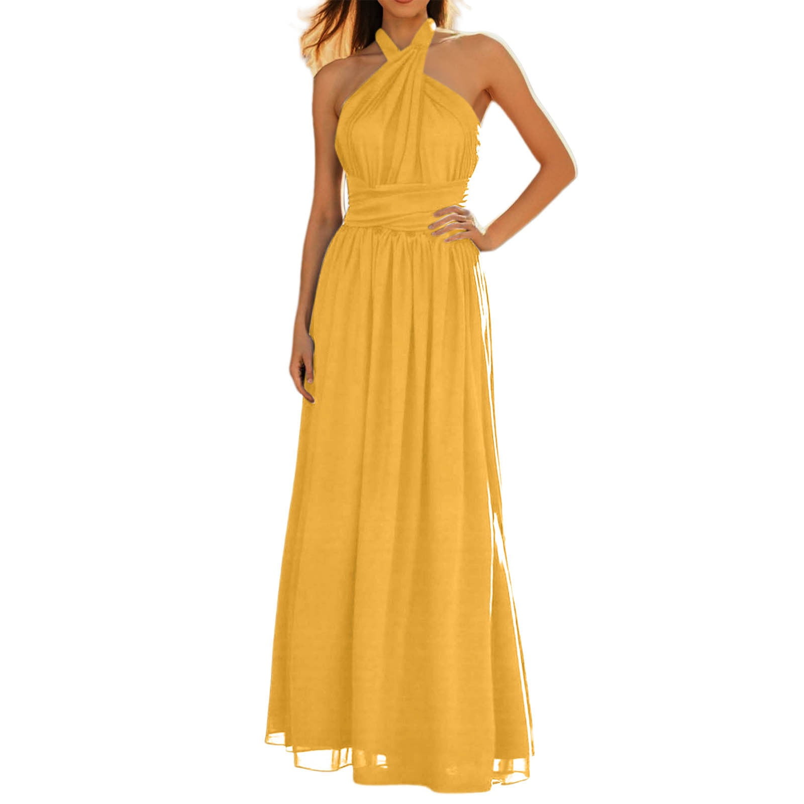 XJDJHC Womens Summer Dresses Dress With Bandeau Bridesmaid Dress Way ...